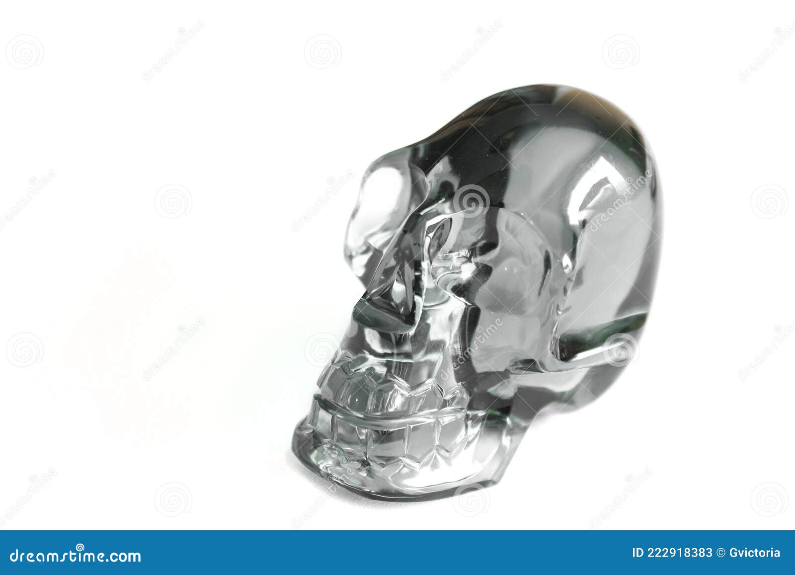 Clear Glass or Crystal Skull on White Background Stock Image - Image of ...