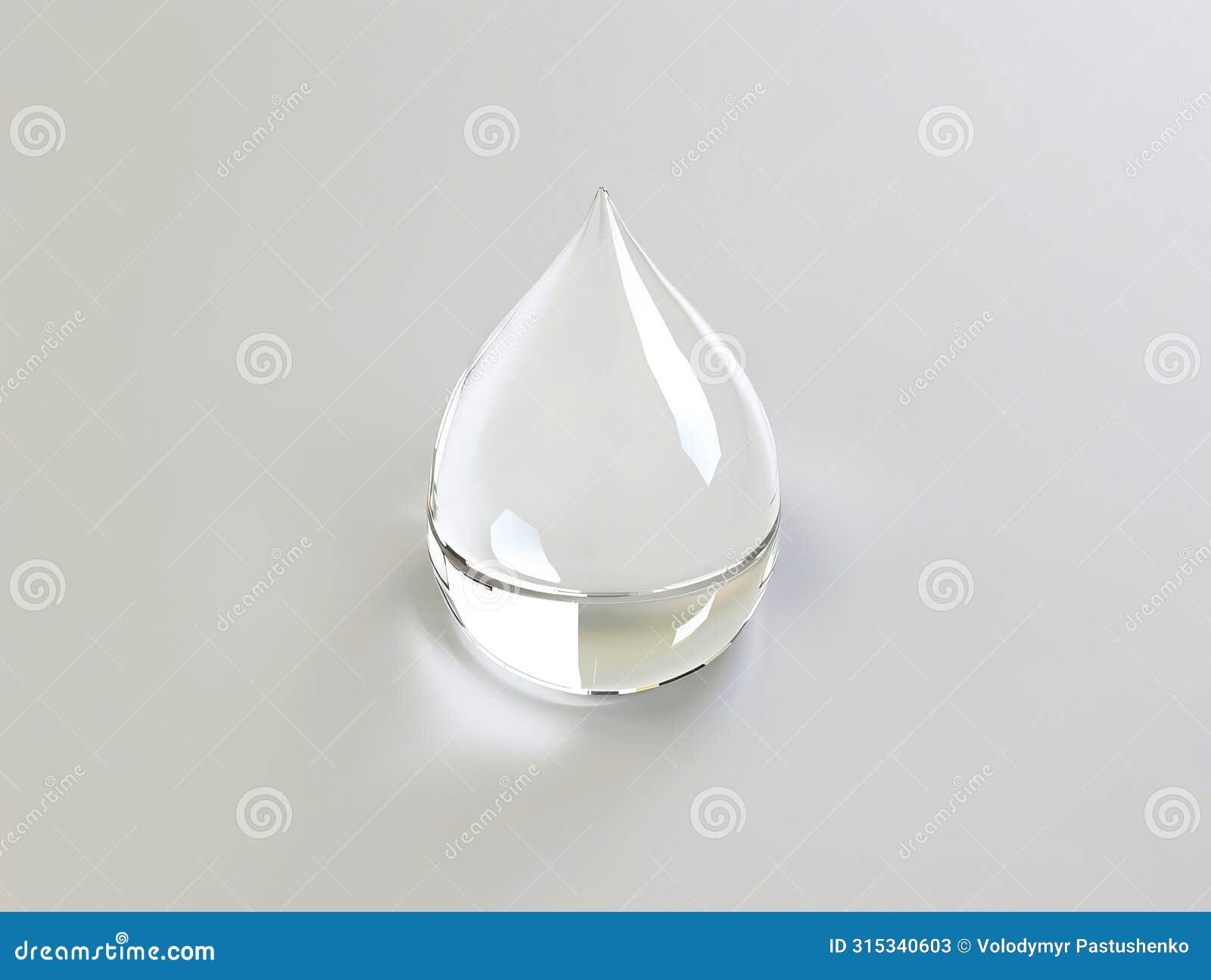 A Clear Glass Drop on a White Surface Stock Image - Image of design ...