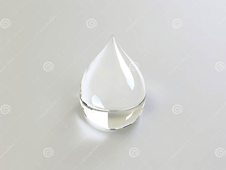 A Clear Glass Drop on a White Surface Stock Image - Image of design ...