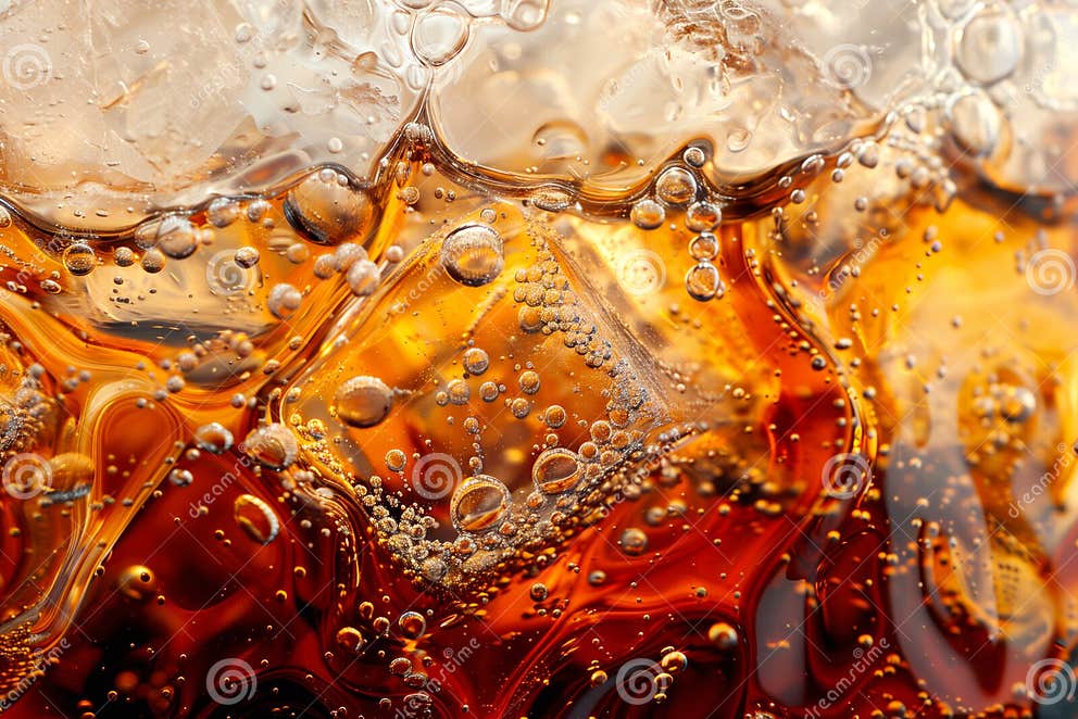 A Clear Glass Filled with Soda, Topped with a Splash of Water Stock ...