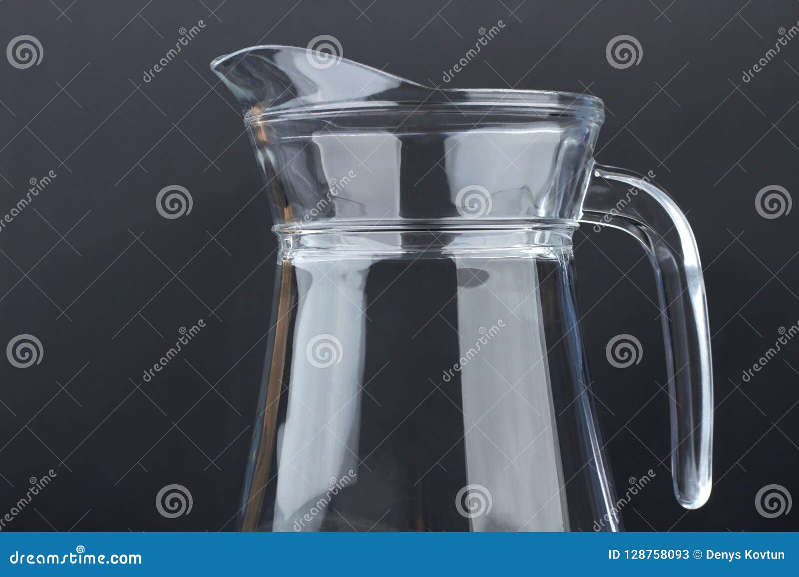 Clear Glass Jug on Black Background. Stock Image - Image of milk ...