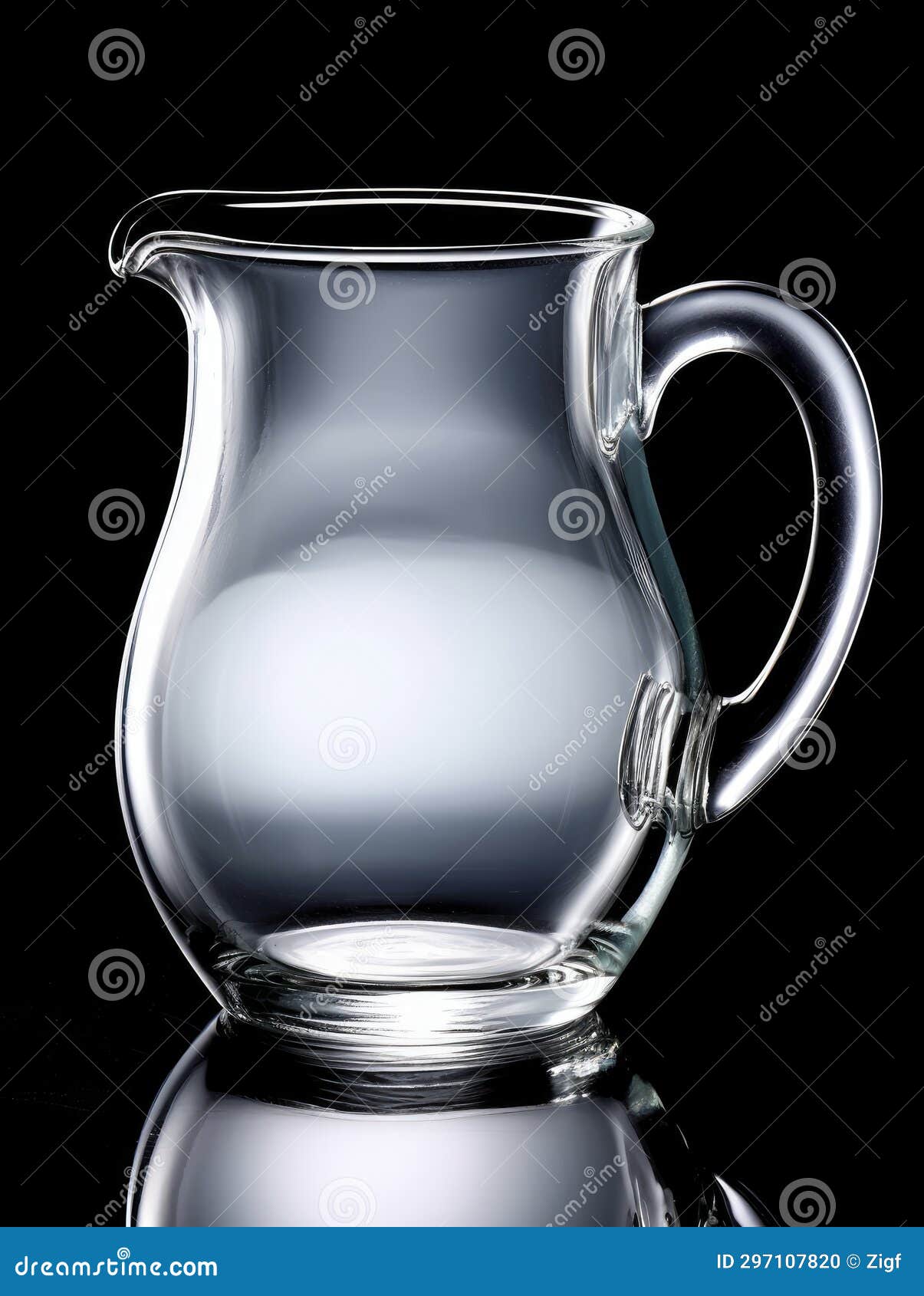 Clear Glass Pitcher on a Black Background Stock Illustration ...