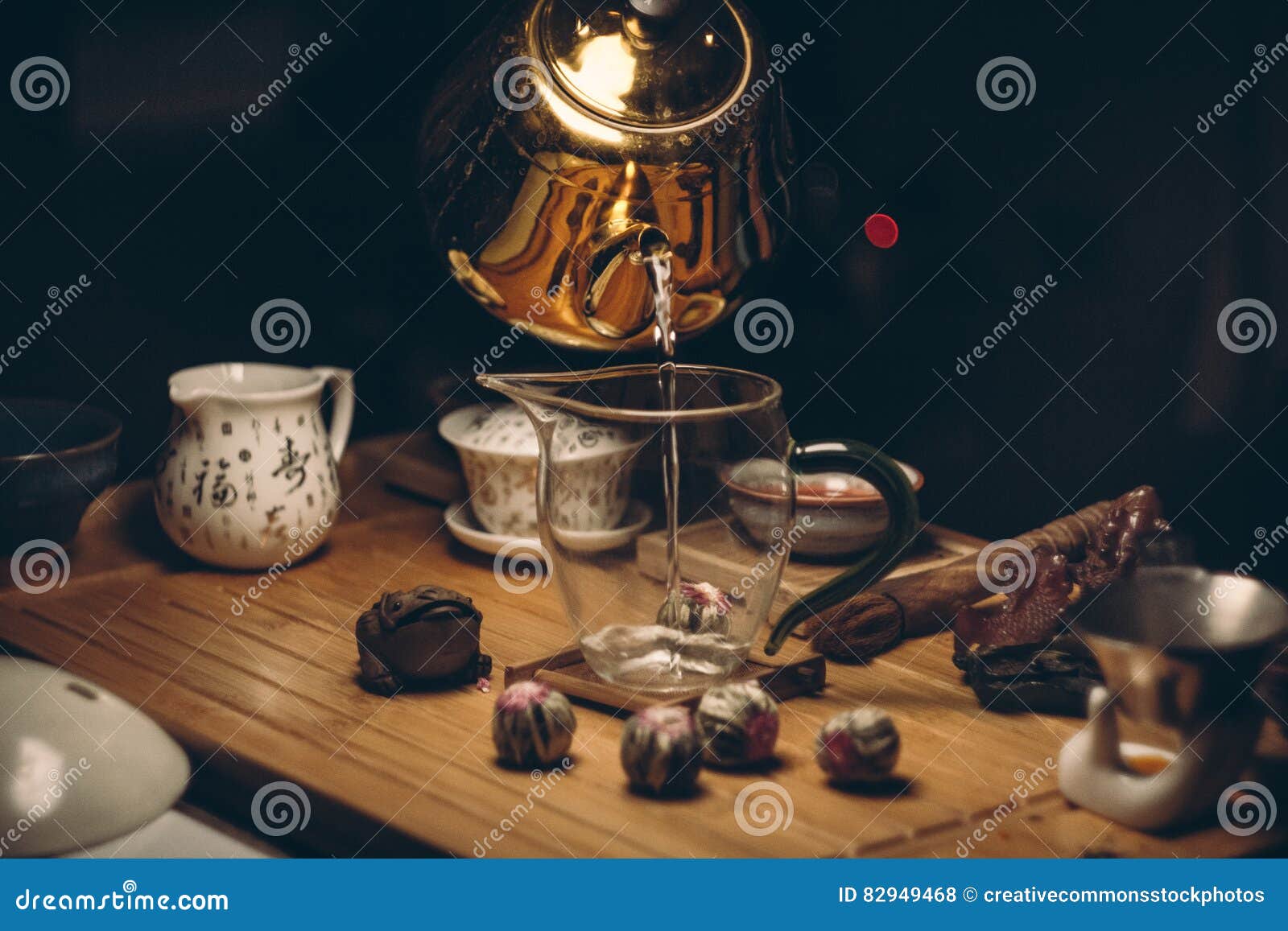 Clear Glass Pitcher On Brown Wooden Table Picture. Image: 82949468