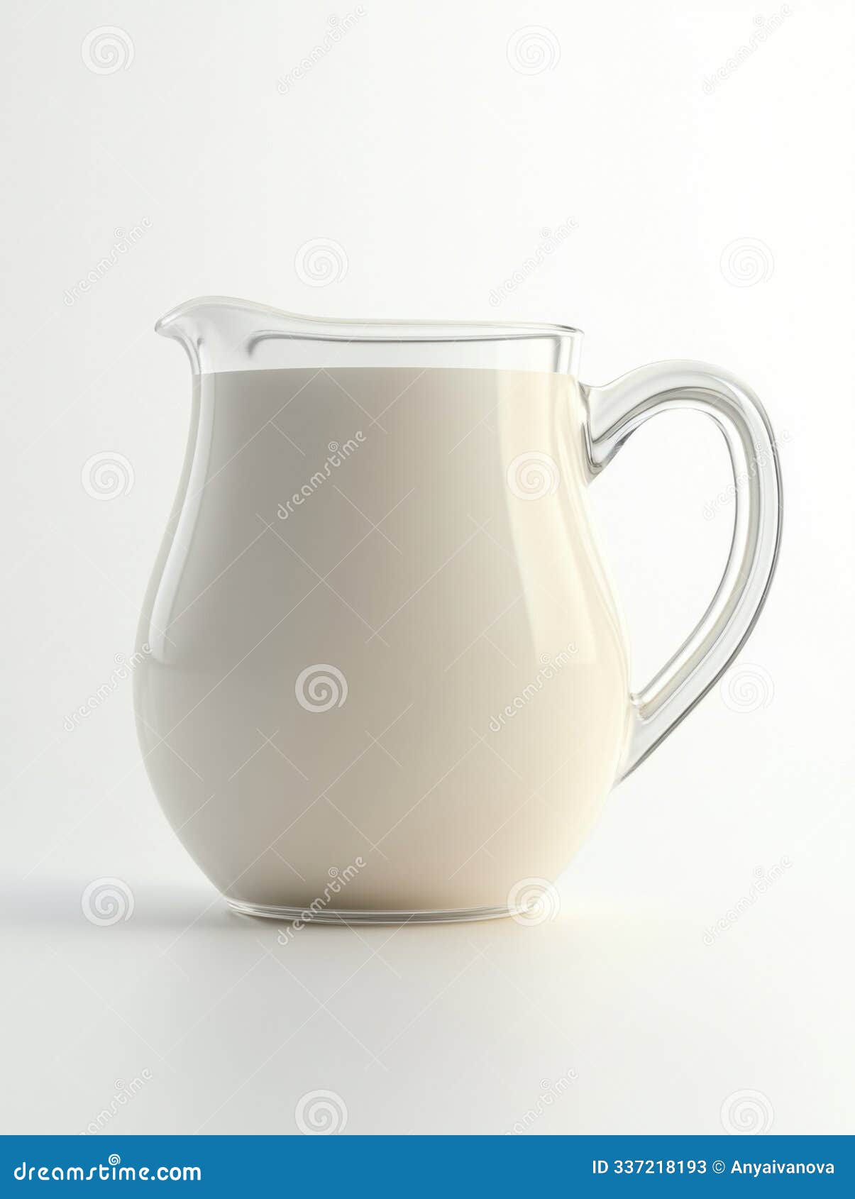 Clear Glass Pitcher of Milk on White Background for Kitchen and ...