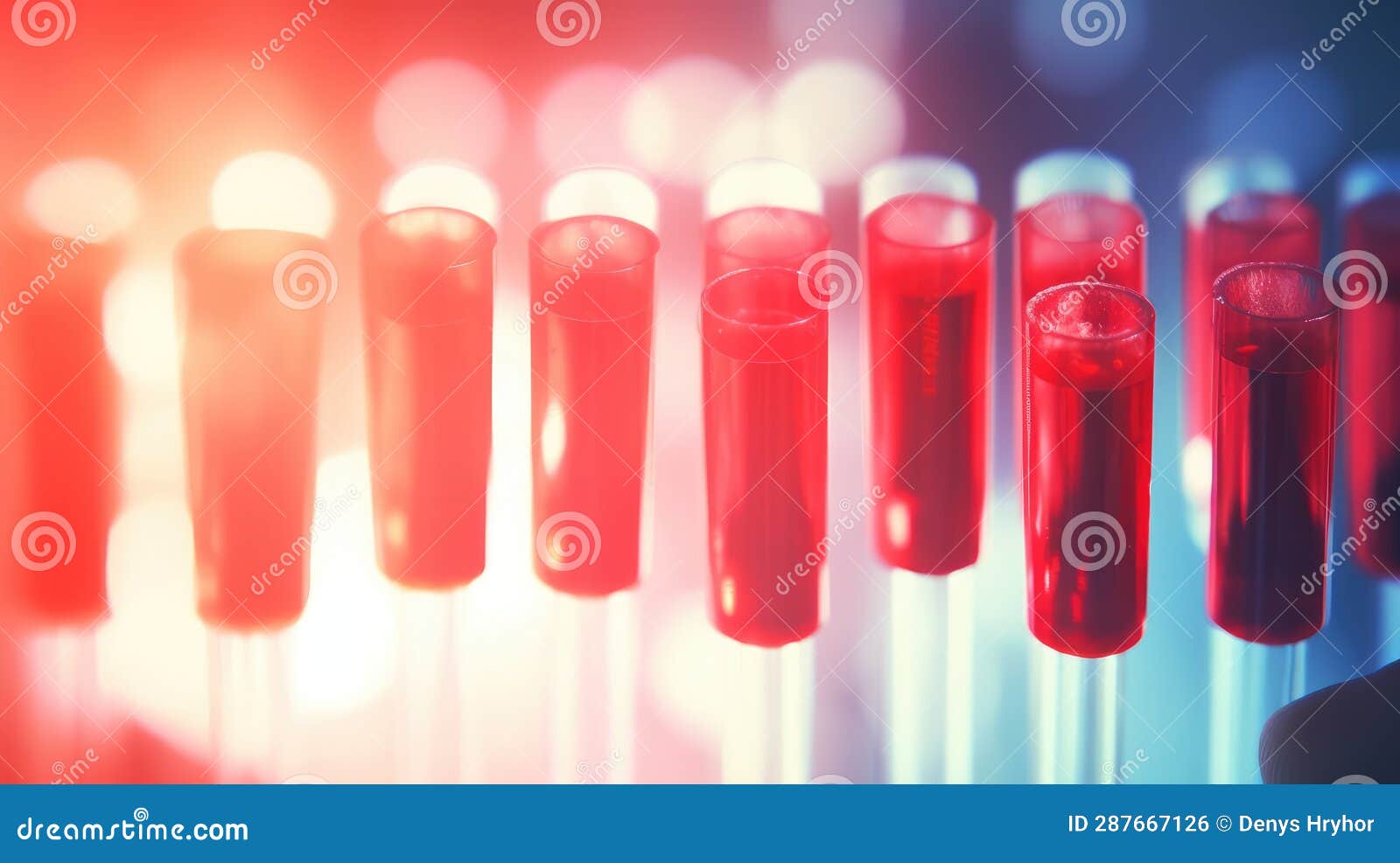 Clear Glass Test Tubes with Liquid Sample for Testing. Blood Analysis ...