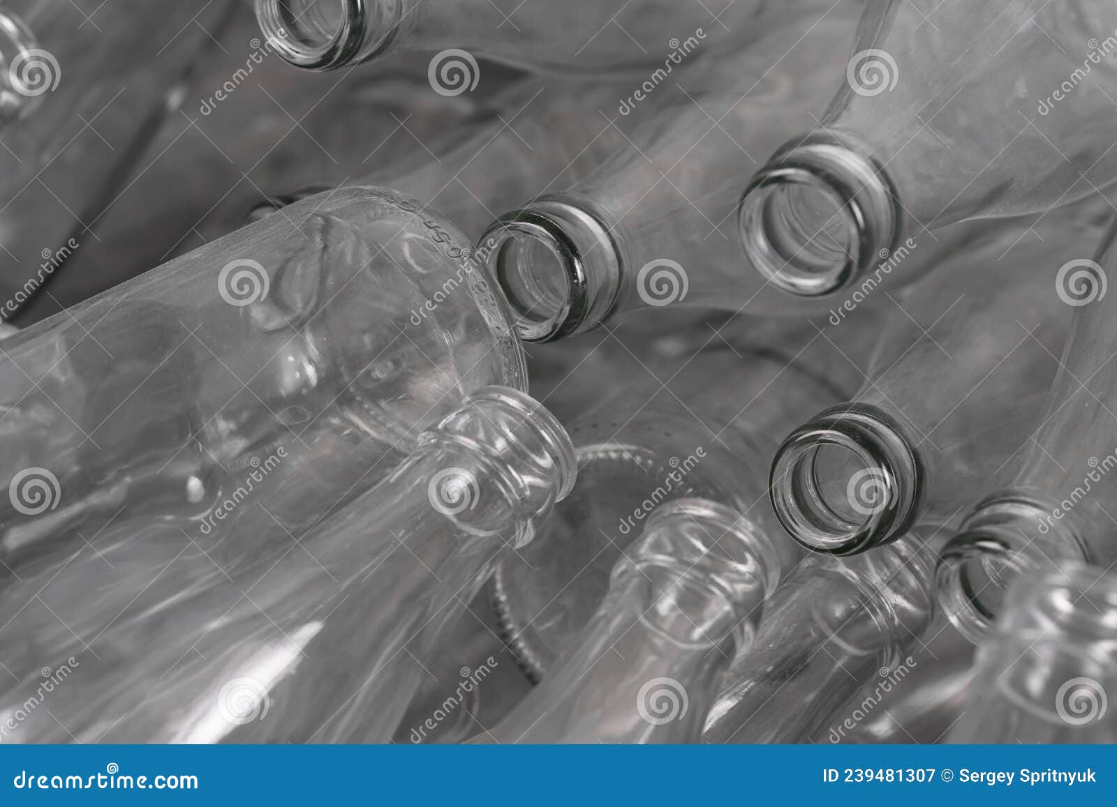 Clear Glass Wine Bottles Close Up Stock Image - Image of white ...