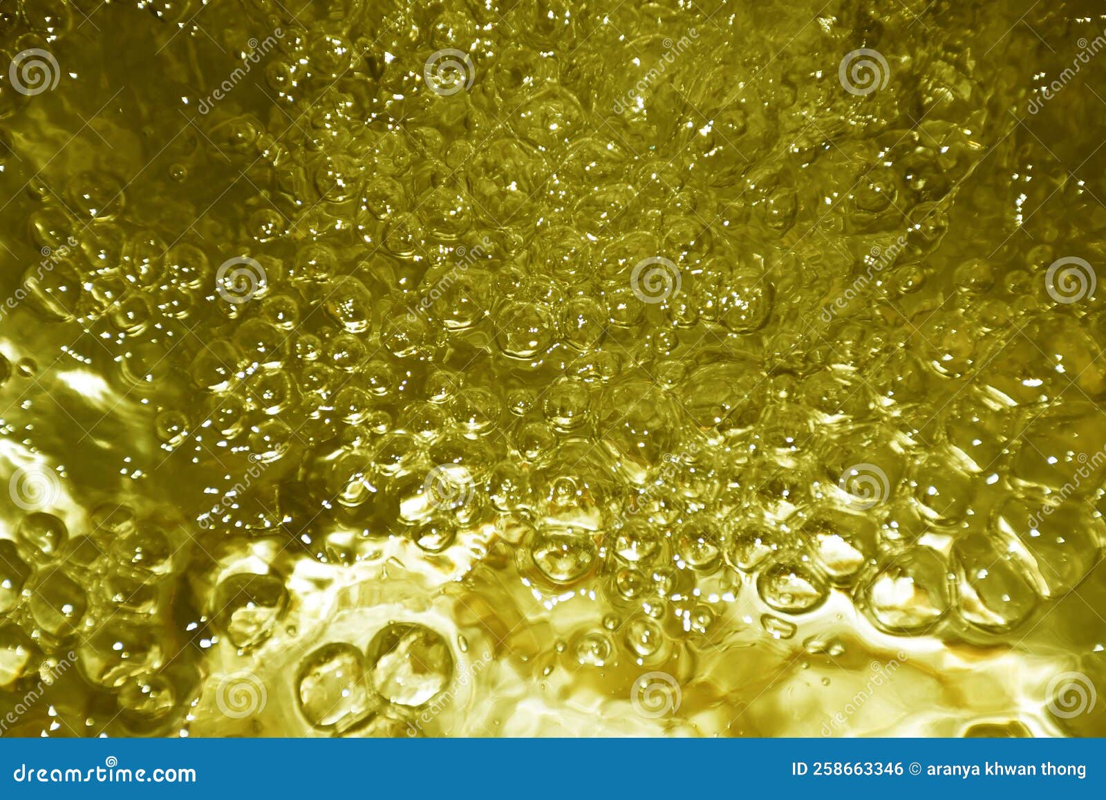Clear Golden Yellow Water with Bubbles for Design and Background Stock ...