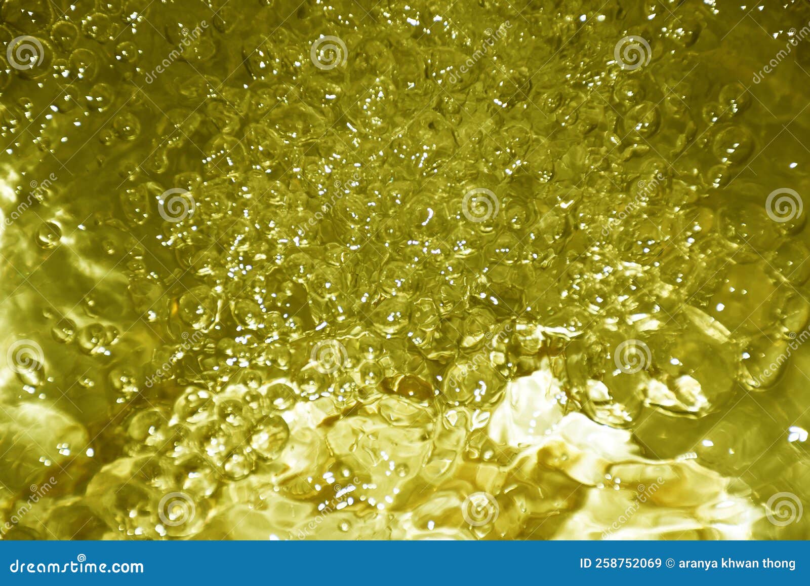 Clear Golden Yellow Water with Bubbles for Design and Background Stock ...