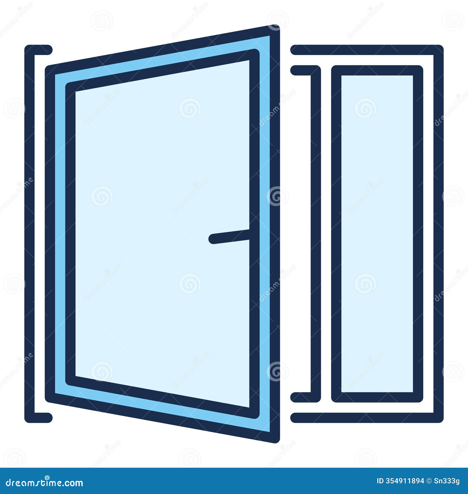 Clear House Window Vector Blue Icon or Sign Stock Illustration ...