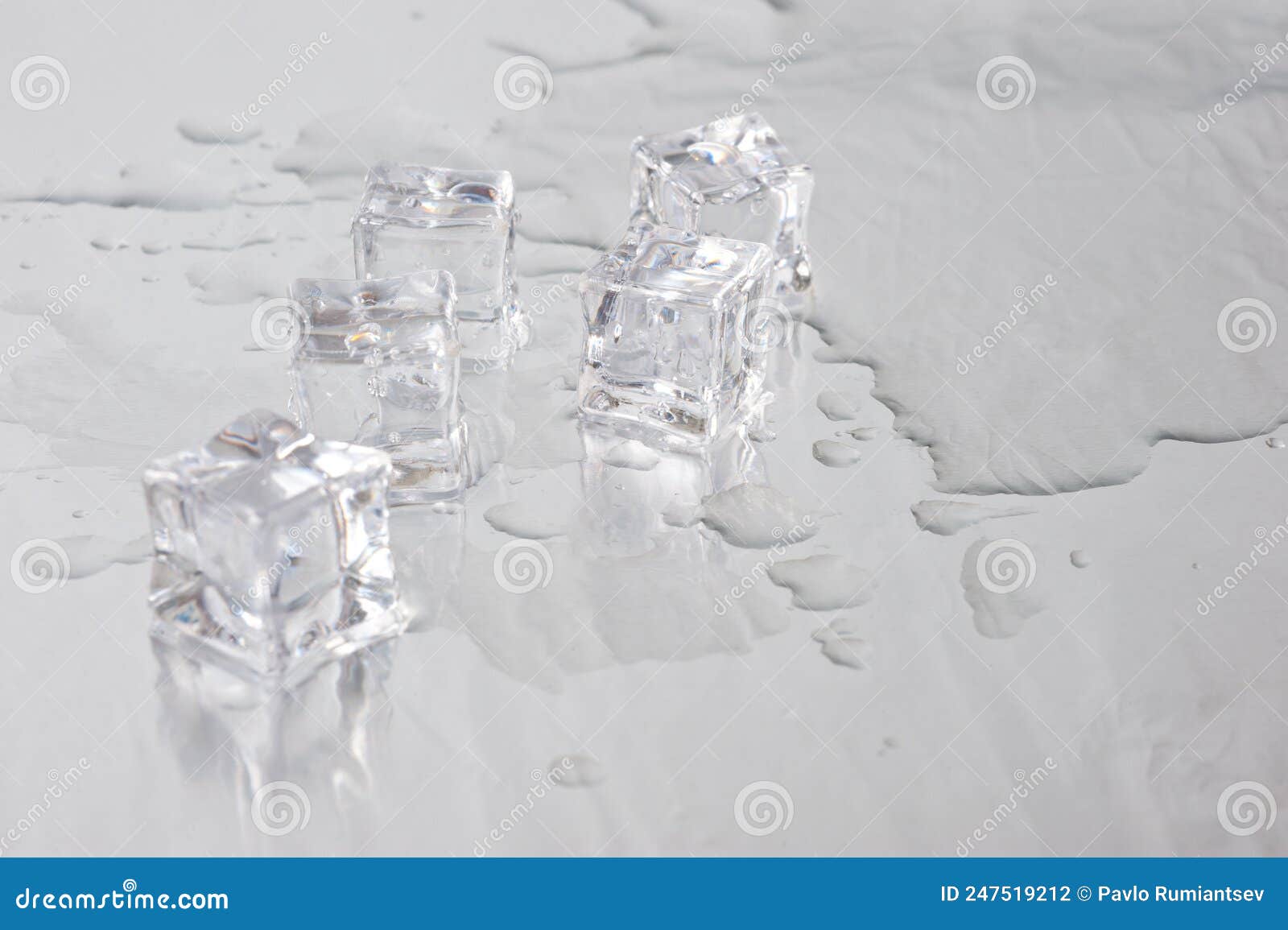 Clear Ice Cubes for Cooling Drinks on a Light Background Stock Photo ...