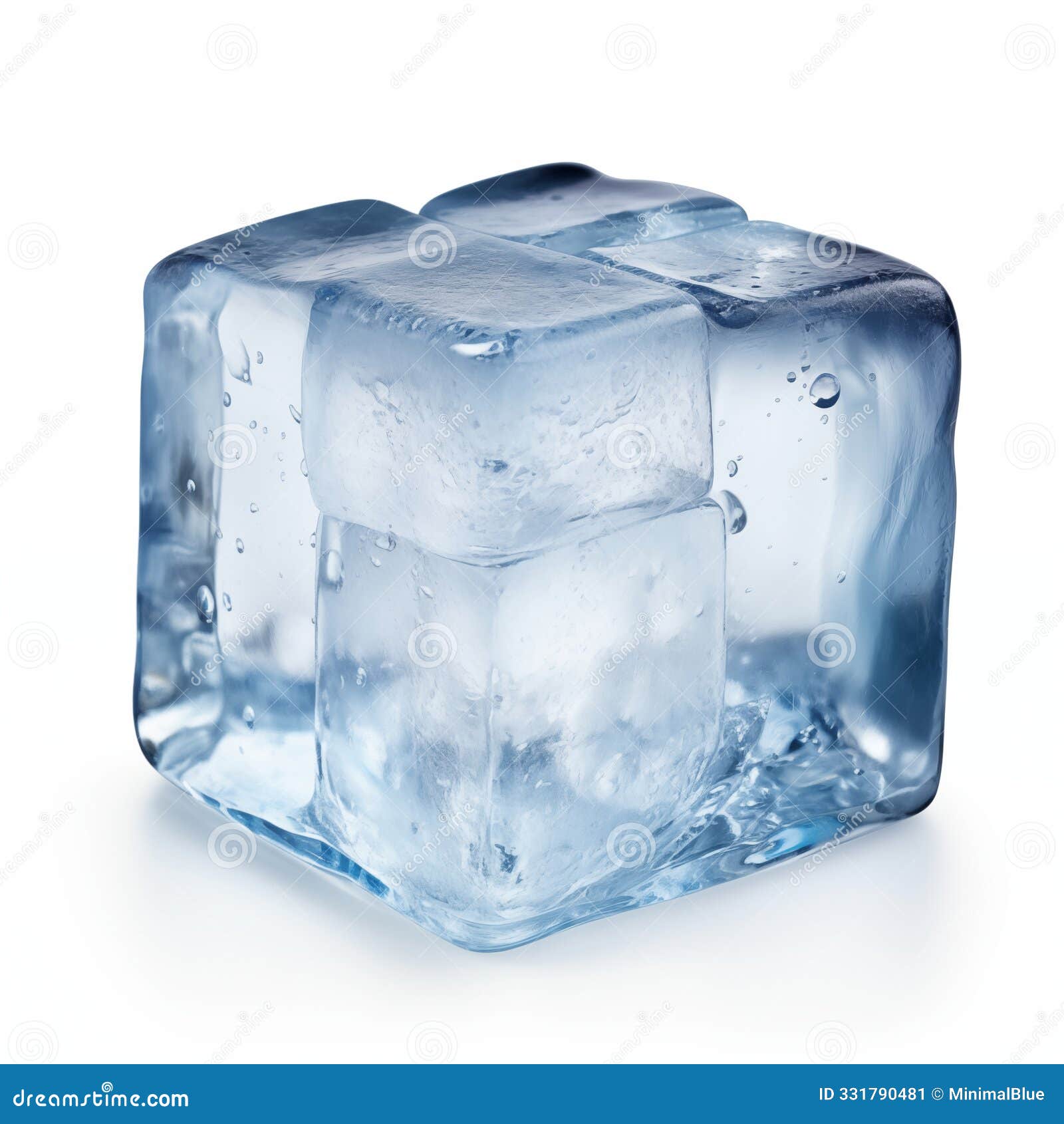 Clear Ice Cubes Isolated on White Background Stock Illustration ...