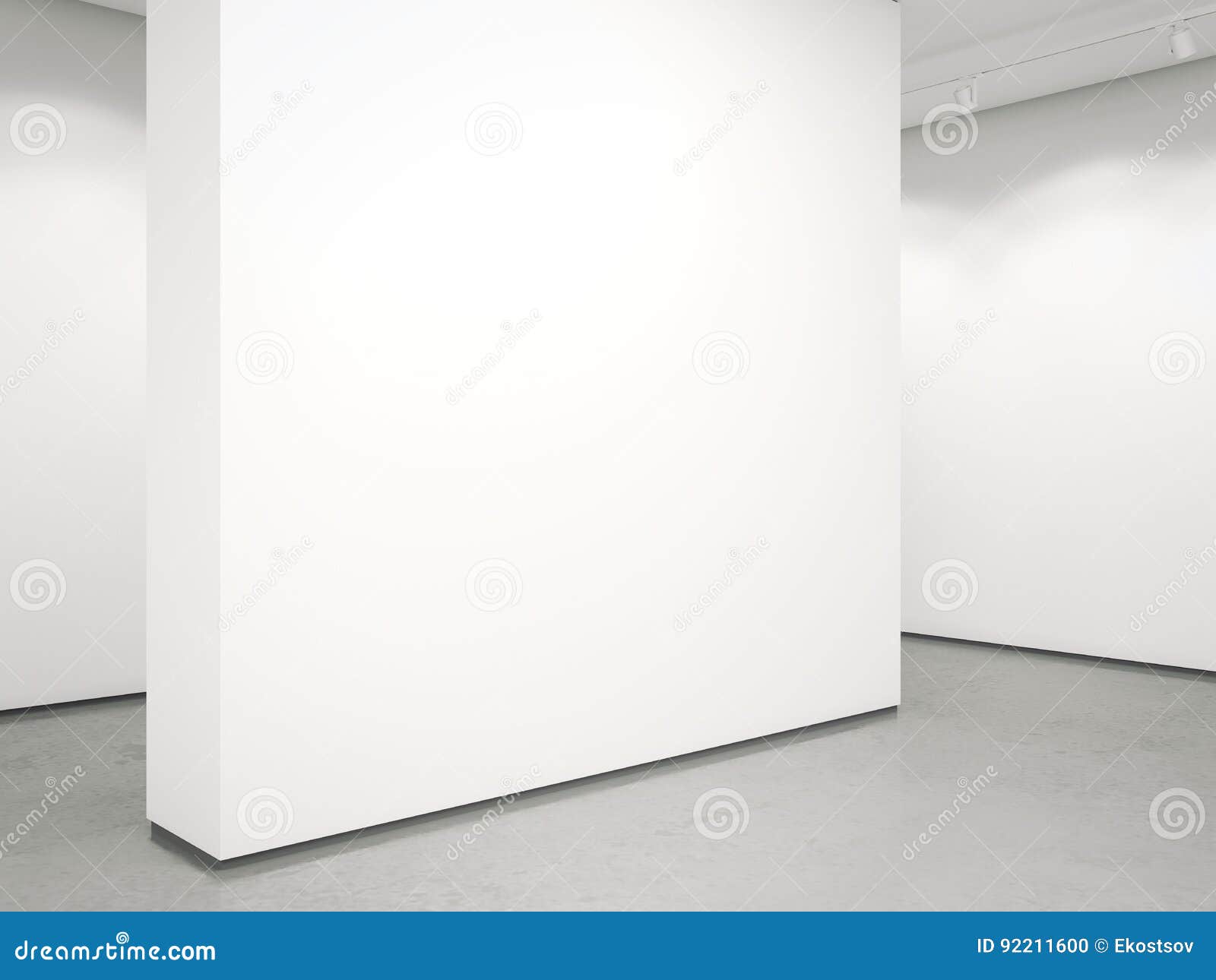 Clear Interior of the Modern Gallery. 3d Rendering Stock Photo - Image ...