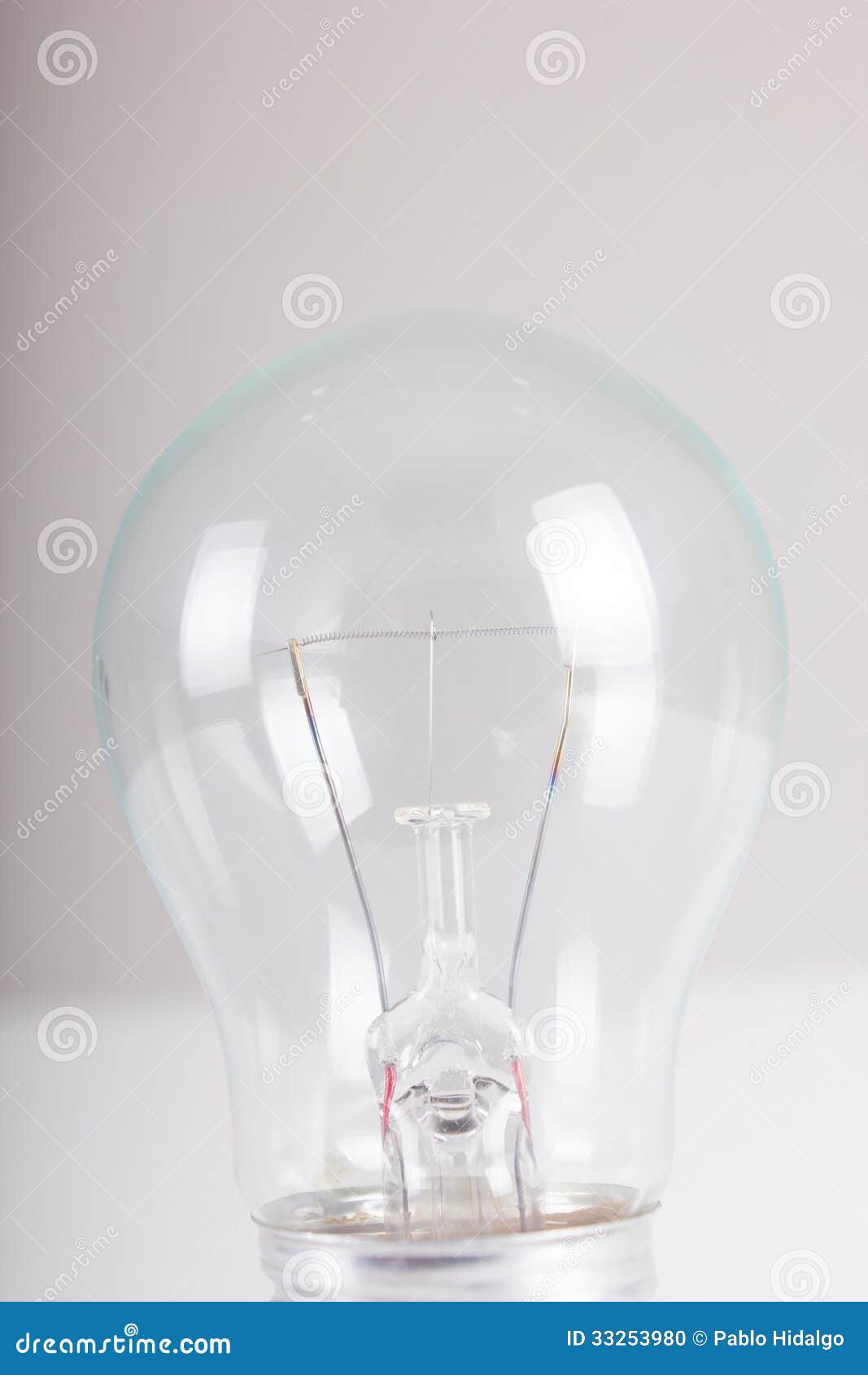 Clear Light Bulb with Filament Showing Close Up Stock Photo - Image of ...