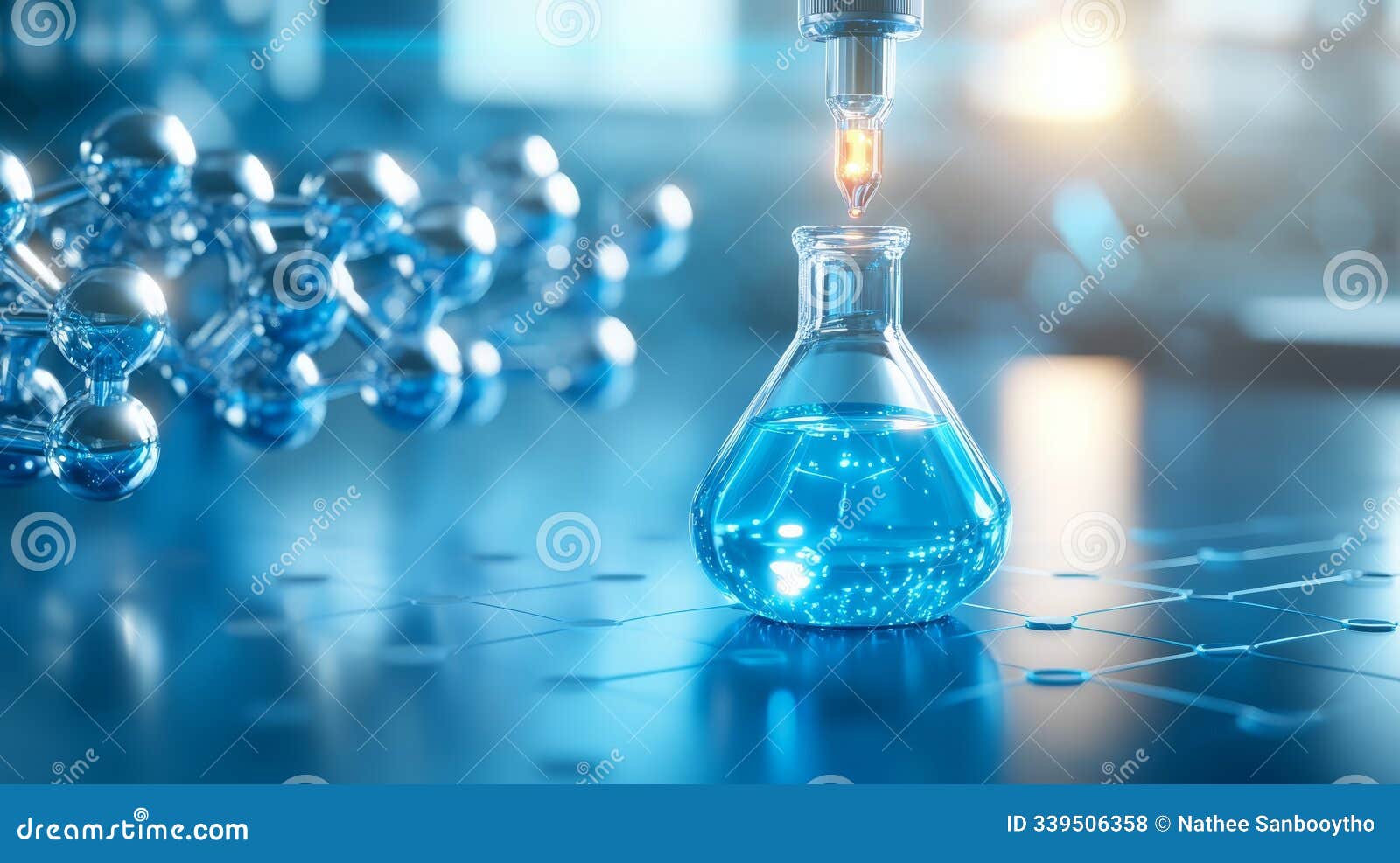 Clear Liquid Contained within a Laboratory Flask Stock Illustration ...