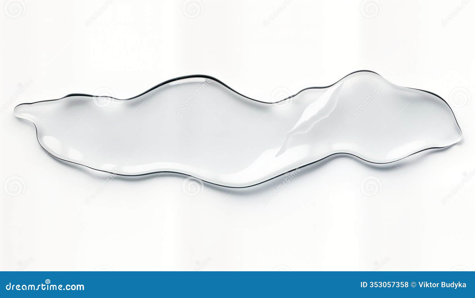 Clear Liquid Substance Flows in Smooth Smear Shape Isolated on White ...