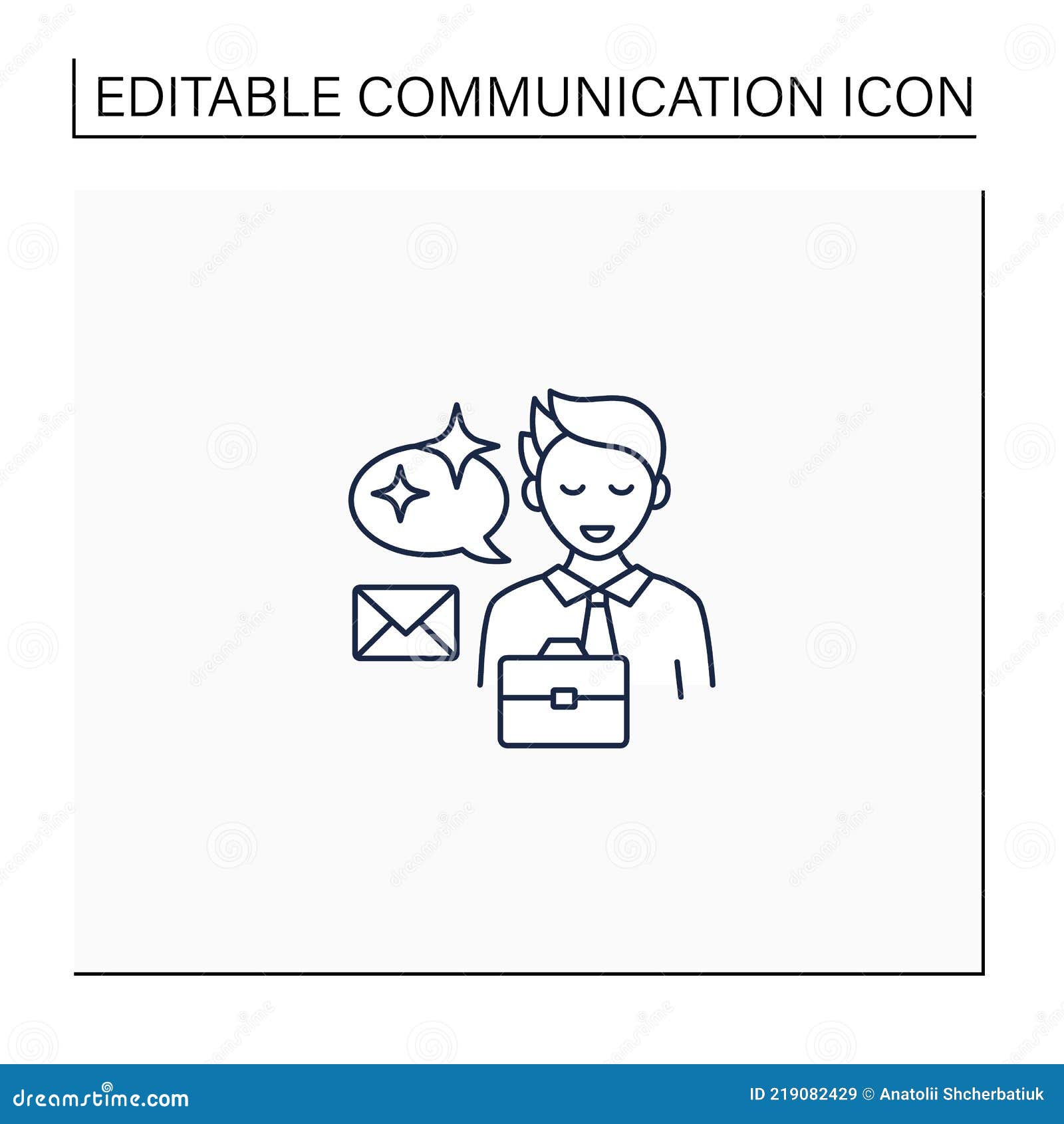 Clear message line icon stock vector. Illustration of effective - 219082429