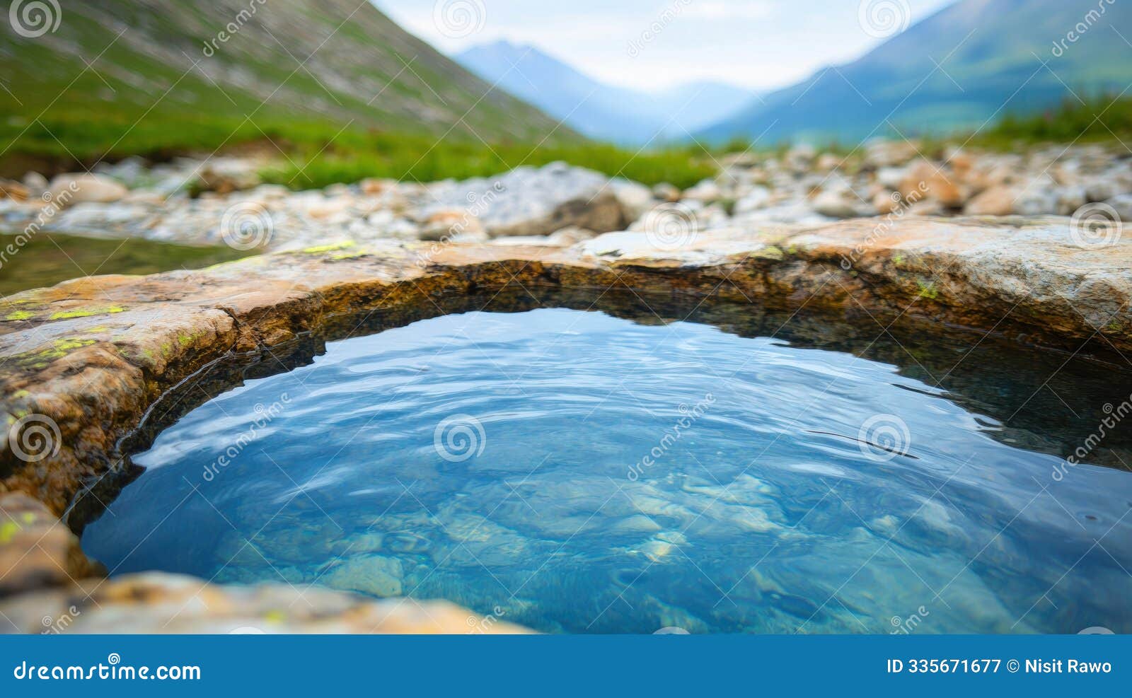 Clear Mountain Spring Emerging from Rocky Terrain, Pure and Natural ...