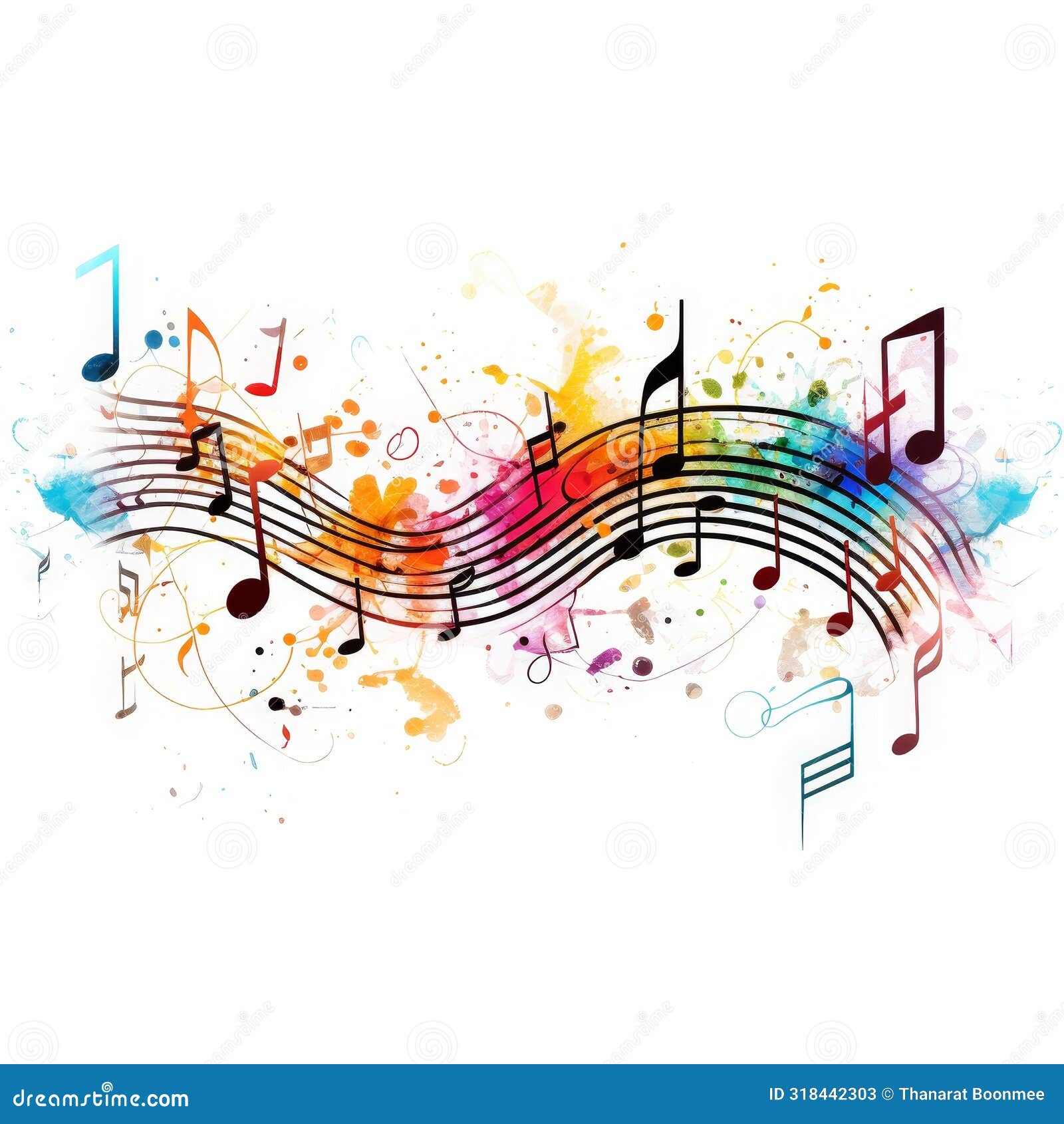 Clear Musical Notation Symbols on Pristine White Background, Ai ...