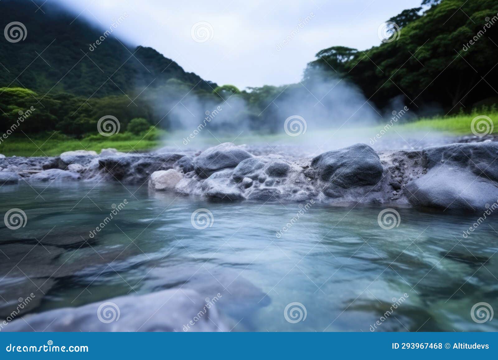 Clear Natural Hot-spring with Steam Rising from Its Surface Stock ...