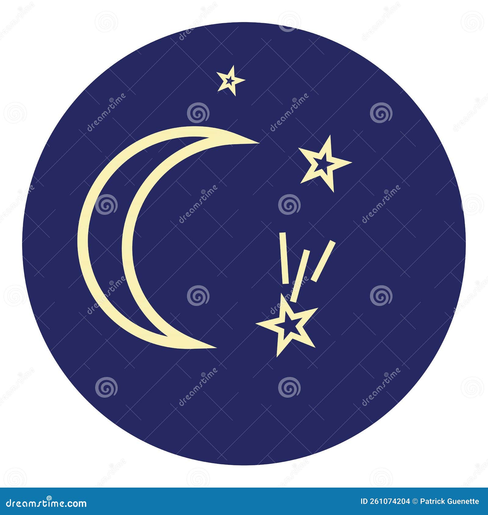 Clear night, icon stock vector. Illustration of vector - 261074204