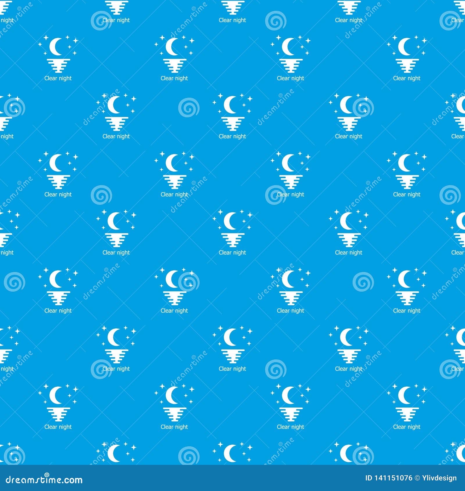 Clear Night Pattern Vector Seamless Blue Stock Vector - Illustration of ...