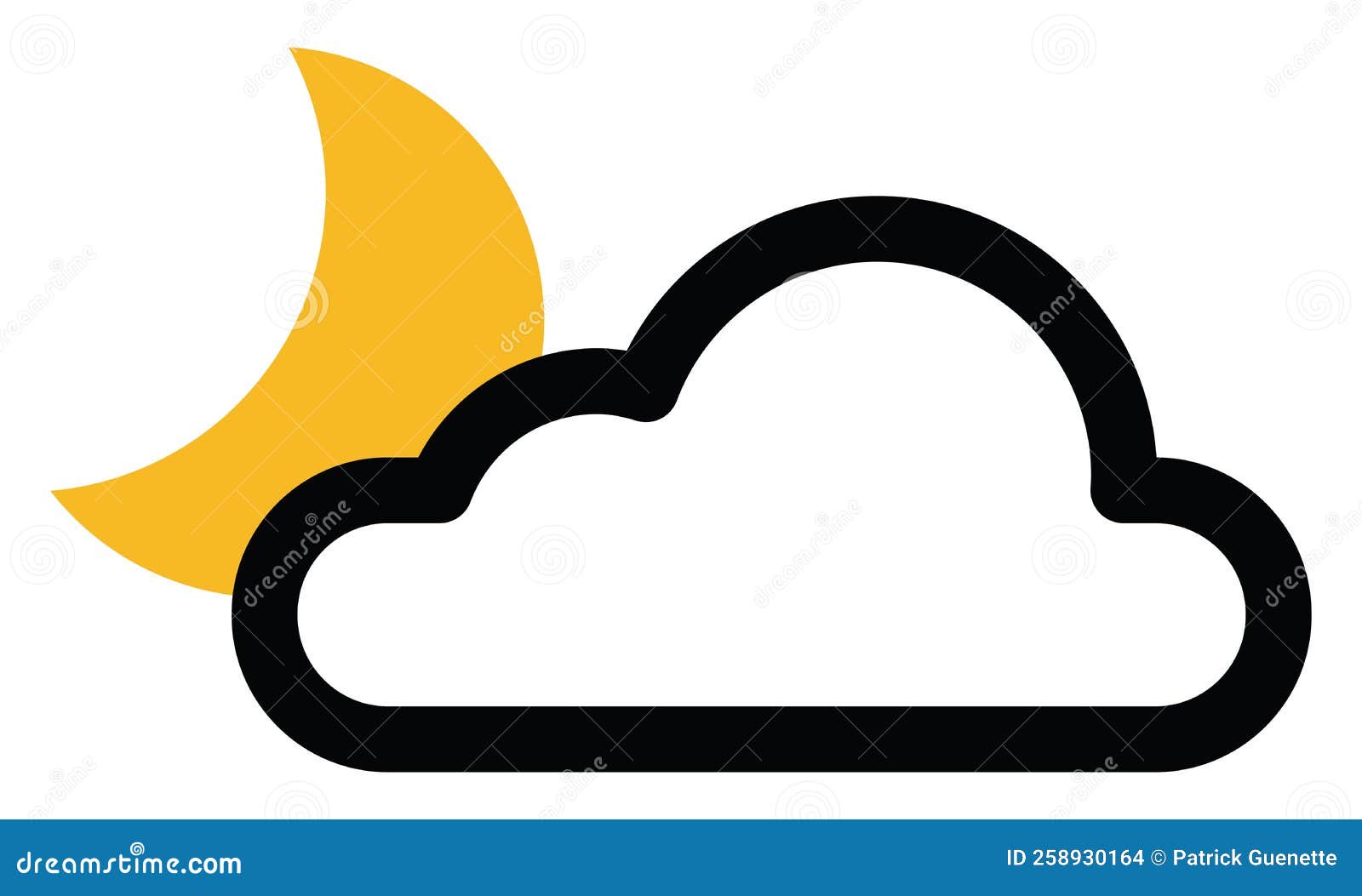 Clear night weather, icon stock vector. Illustration of clear - 258930164