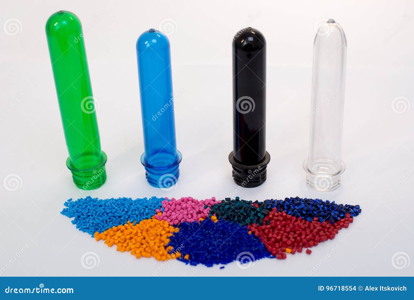 Clear PET Preforms on White Background for Presentation. Preforms and ...