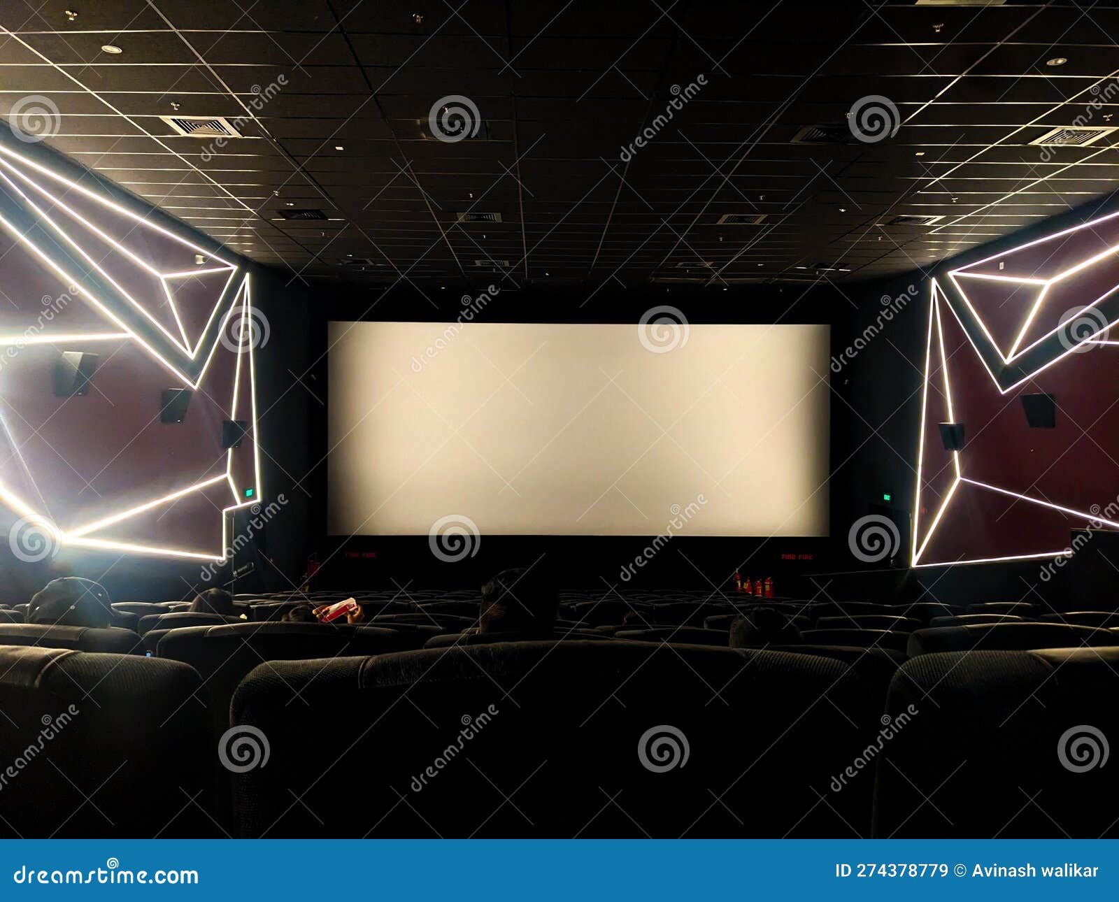 The Clear Picture of Cinema Screen in the Cinema Hall Stock Image ...