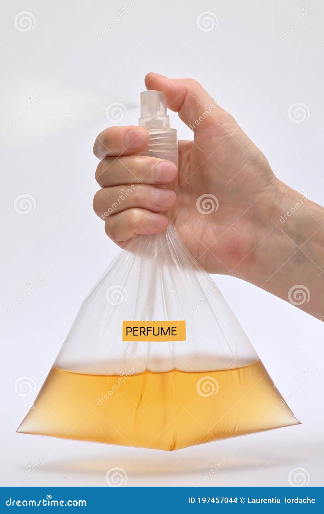 Clear Plastic Bag Refillable Perfume Isolated Stock Photo - Image of ...