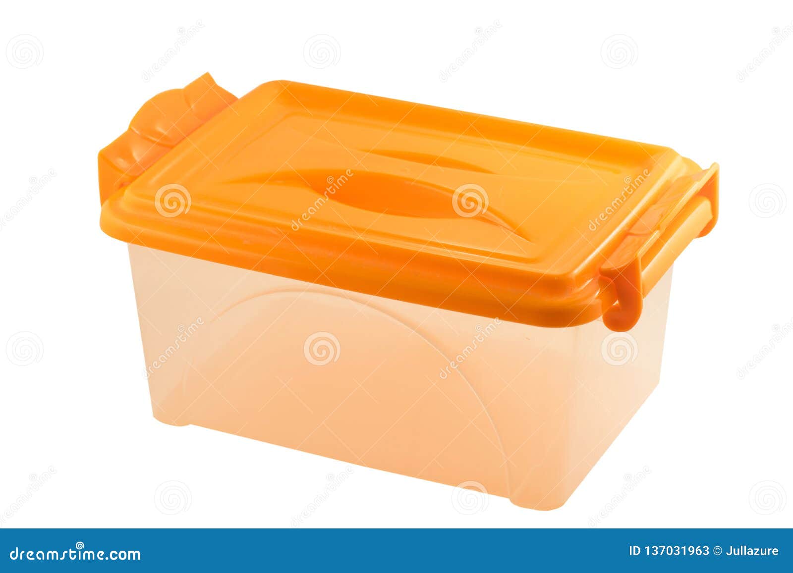 Clear Plastic Container for Anything. Plastic Storage Box with Orange ...