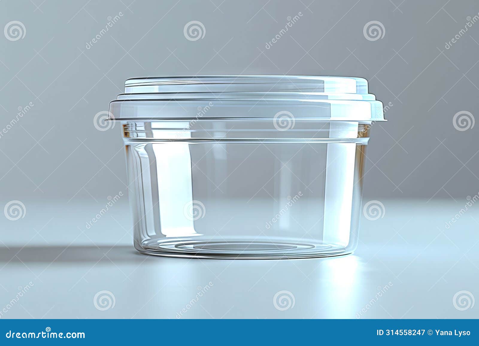 Clear Plastic Container with a Lustrous Lid. Transparent Storage Jar ...