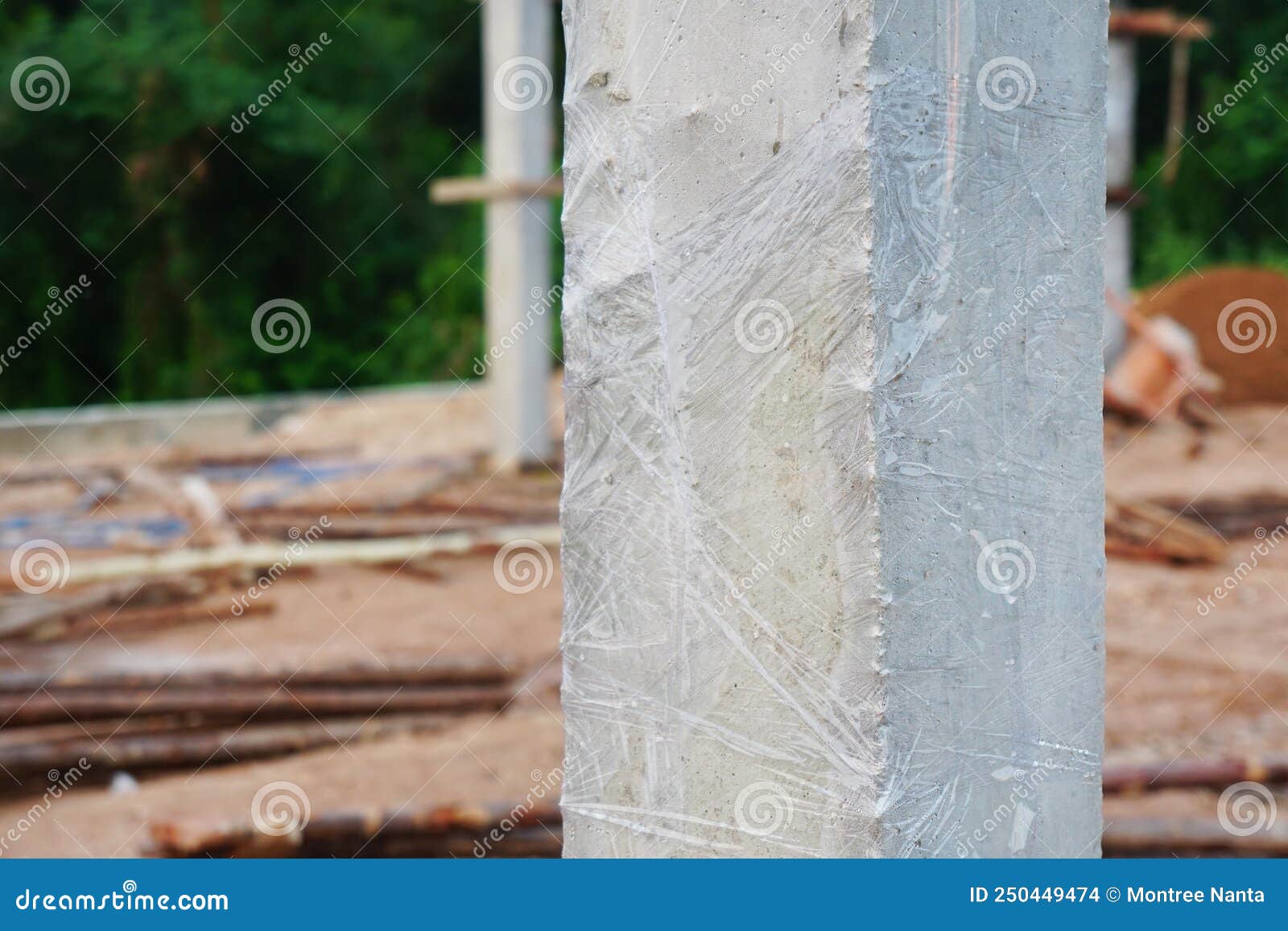 Clear Plastic Covers Concrete Columns To Prevent Water Loss in Concrete ...