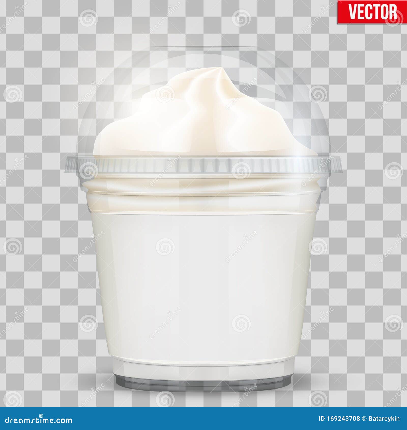 Clear Plastic Cup with Ice Cream Stock Vector - Illustration of fresh ...