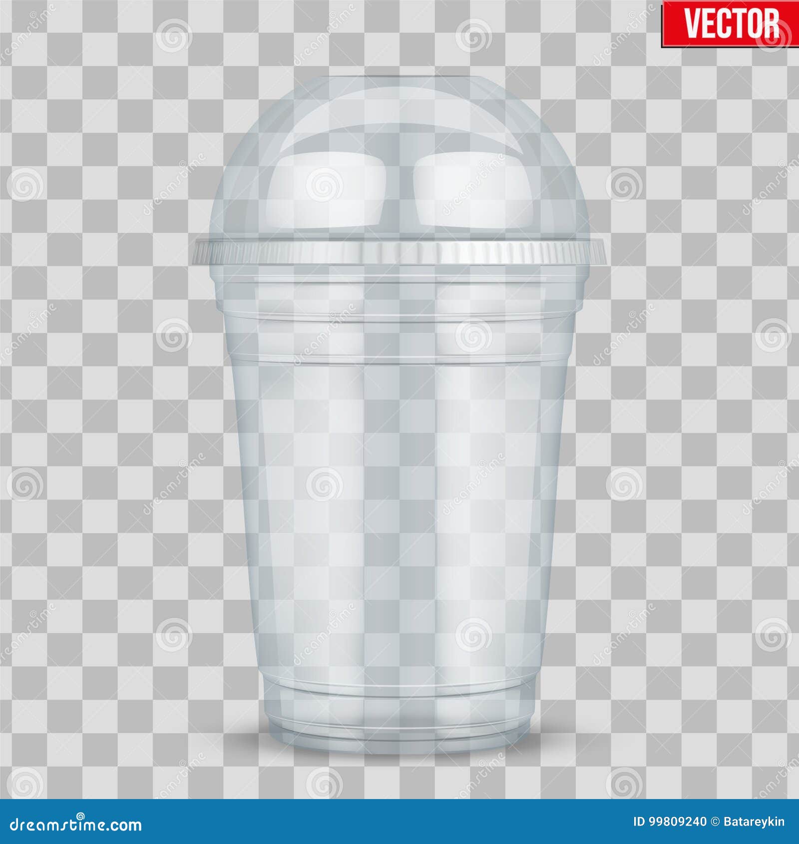 Clear Plastic Cup with Sphere Dome Cap. Stock Vector - Illustration of ...