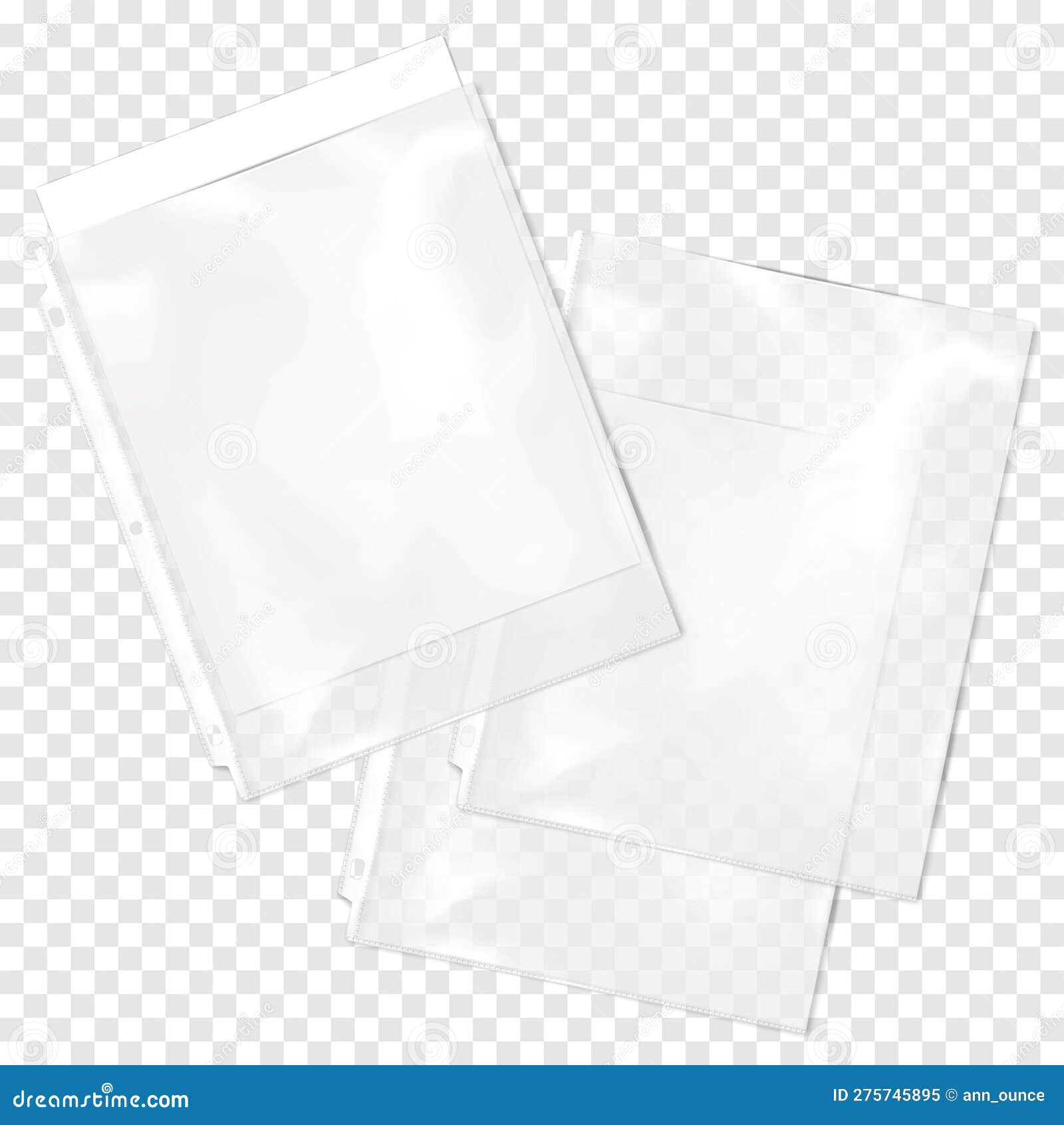 Three Hole Punched Clear Plastic File Jacket On Transparent Background ...
