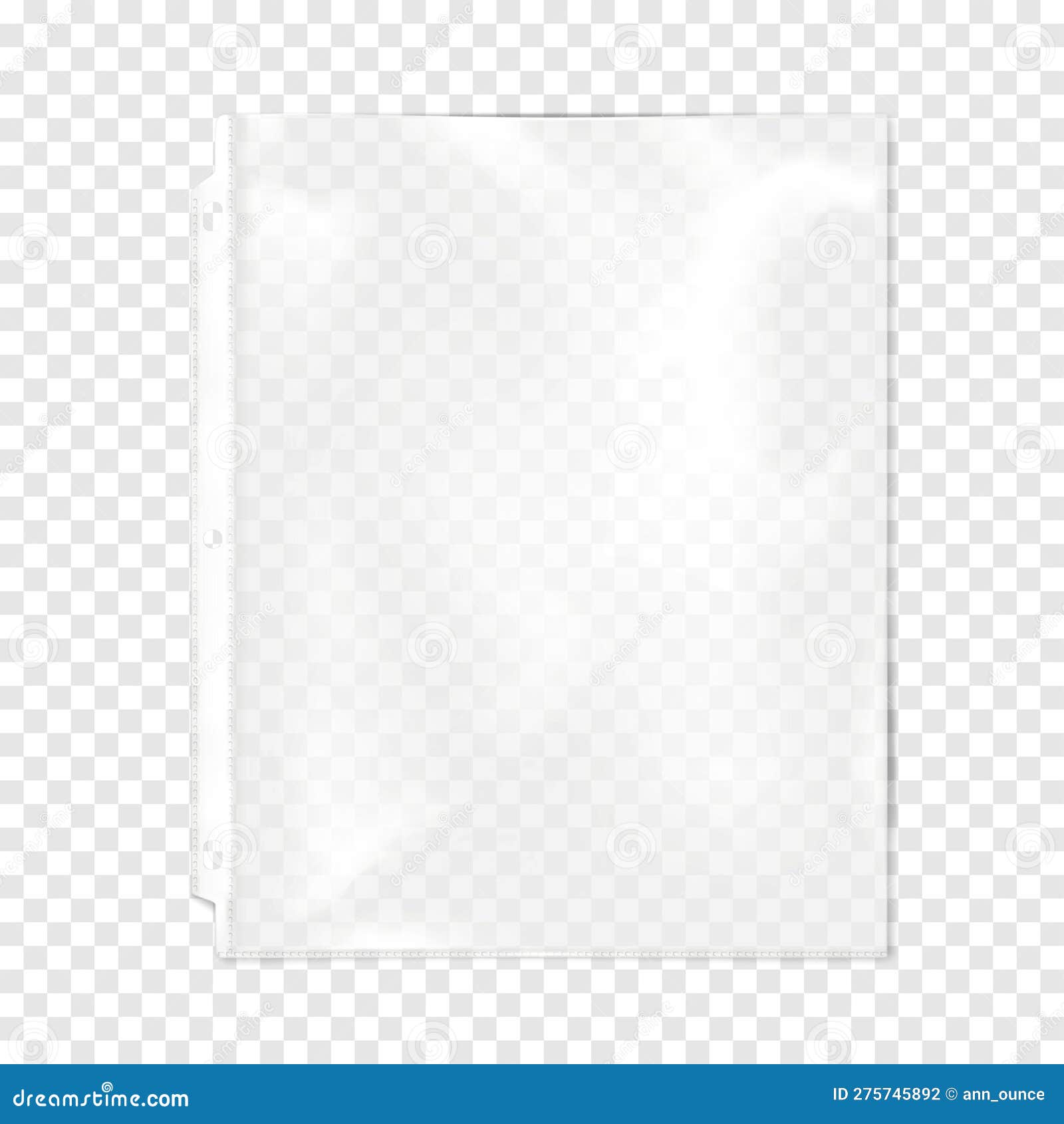 Three Hole Punched Clear Plastic File Jacket On Transparent Background ...