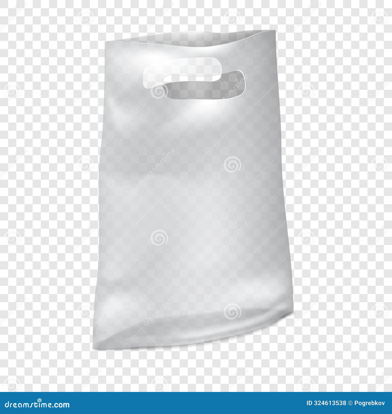 Clear Plastic Poly Bag with Die Cut Handles Mockup. Die-cut Handle ...