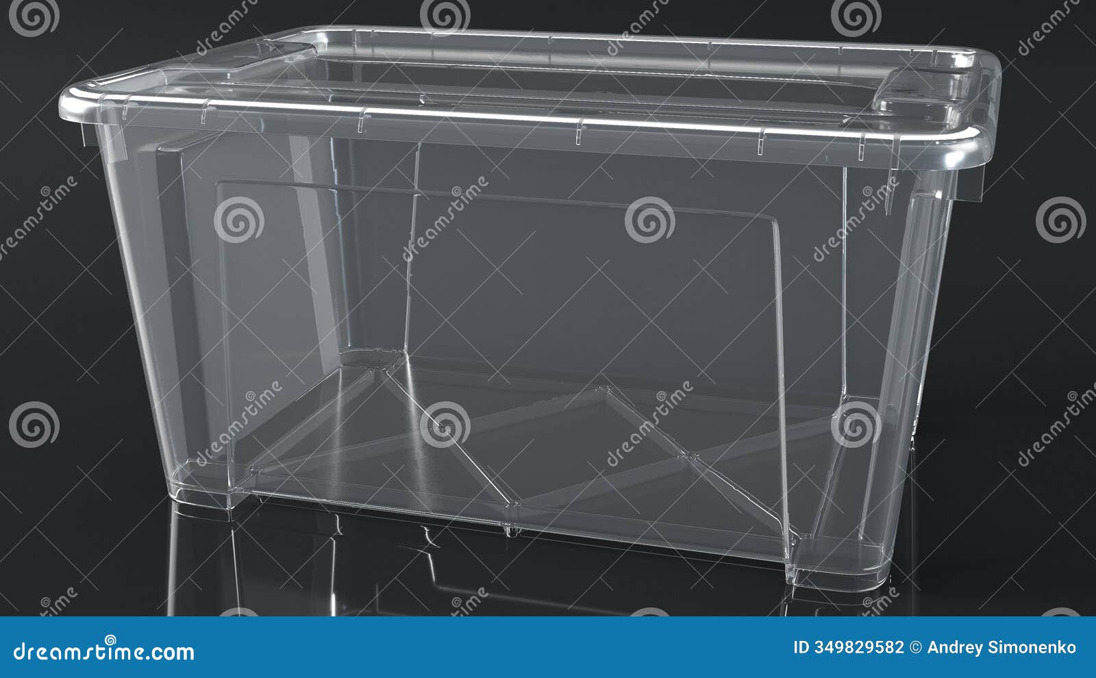 Clear Plastic Storage Bin with Reinforced Corners Stock Illustration ...