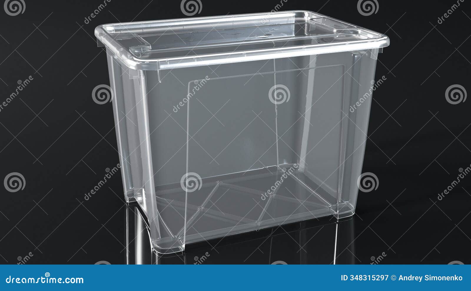 Clear Plastic Storage Container with Lid Stock Image - Image of acrylic ...