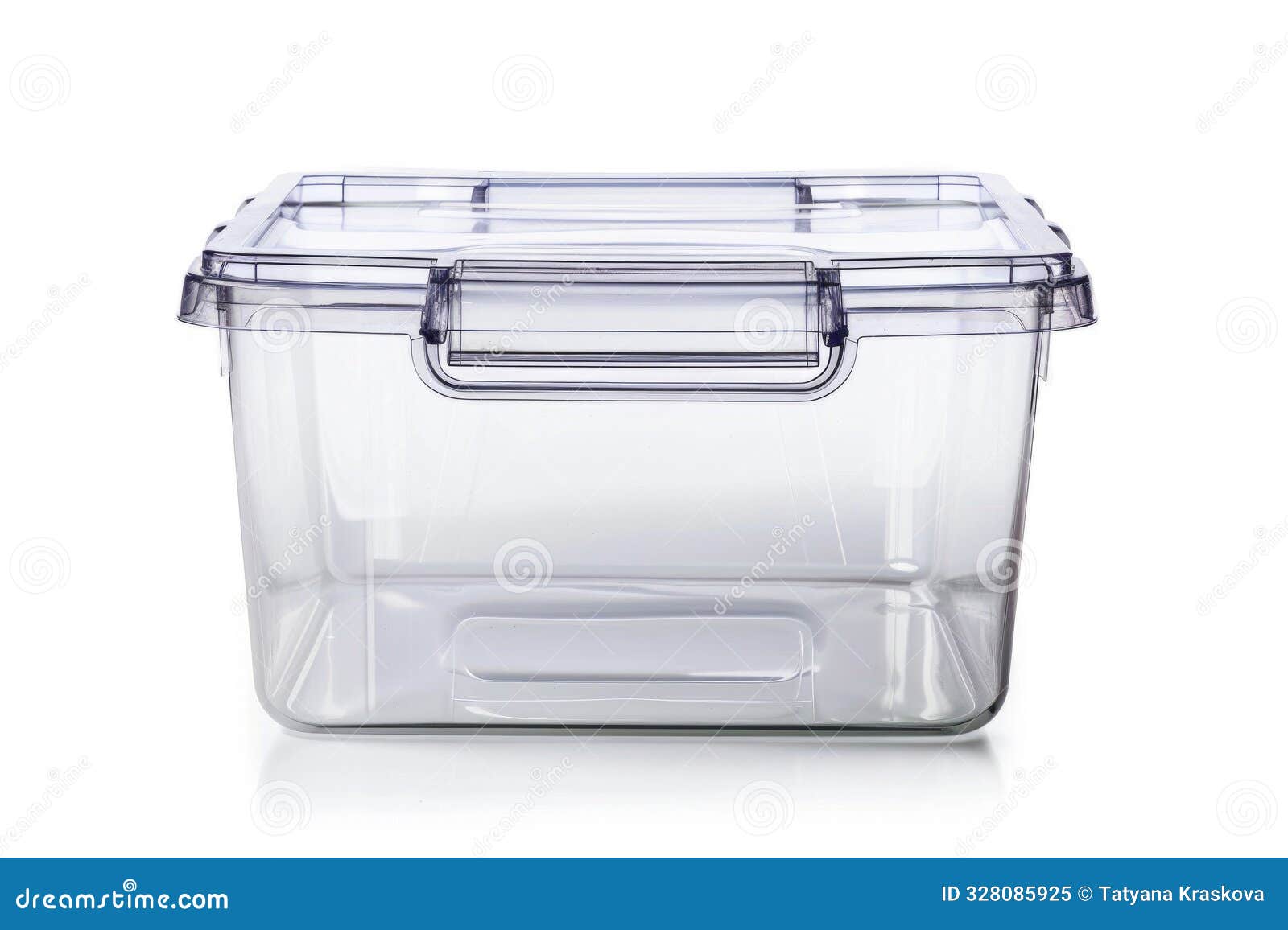 Clear Plastic Storage Container on a White Background Stock Image ...