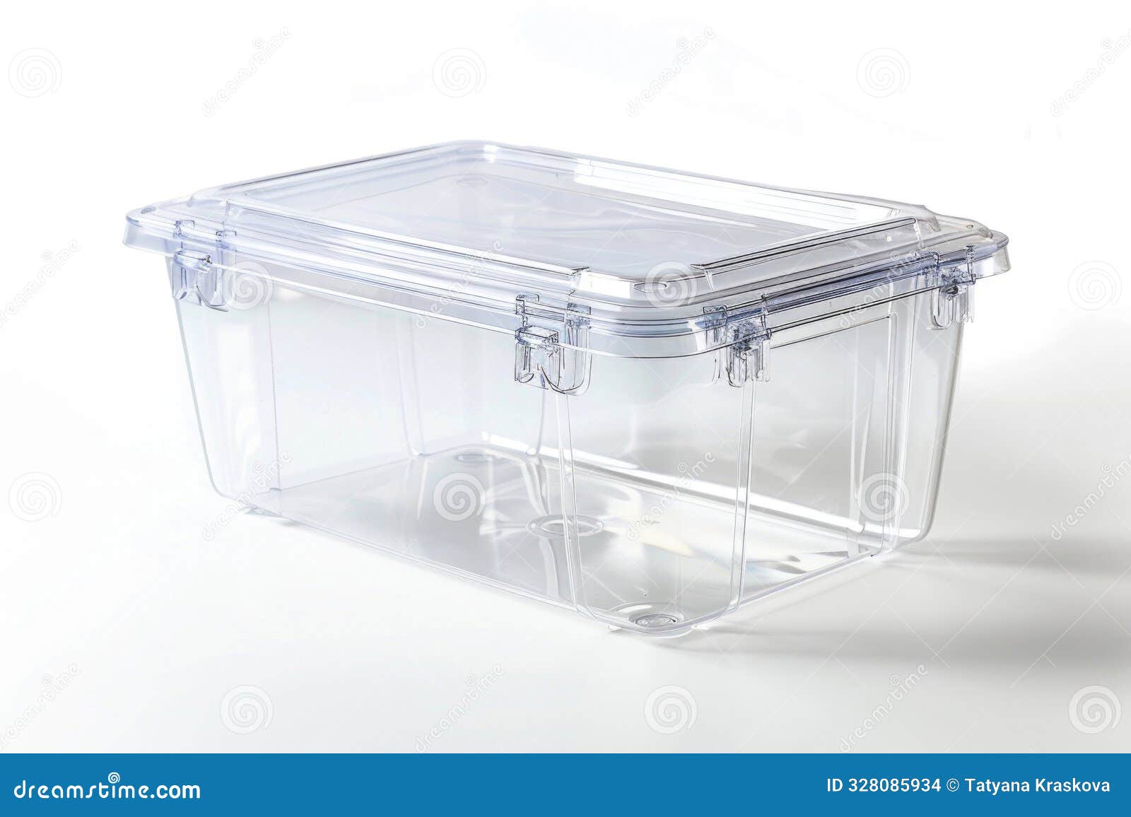 Clear Plastic Storage Container on a White Background Stock Photo ...