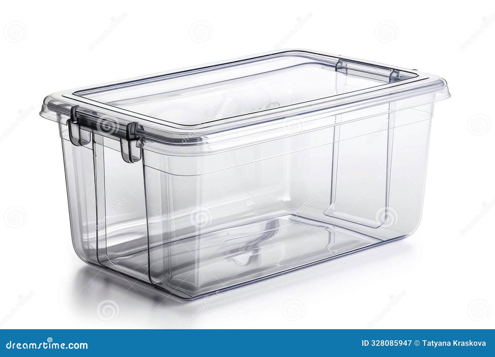 Clear Plastic Storage Container on a White Background Stock Image ...