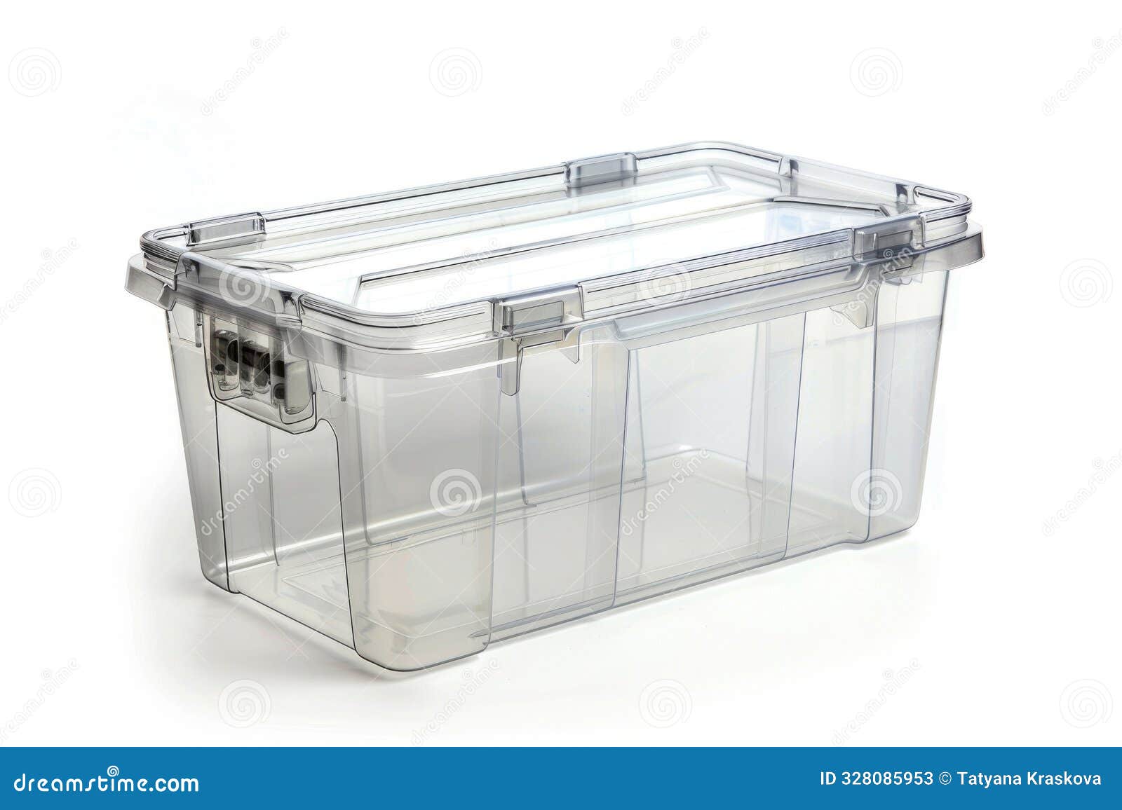 Clear Plastic Storage Container on a White Background Stock Image ...