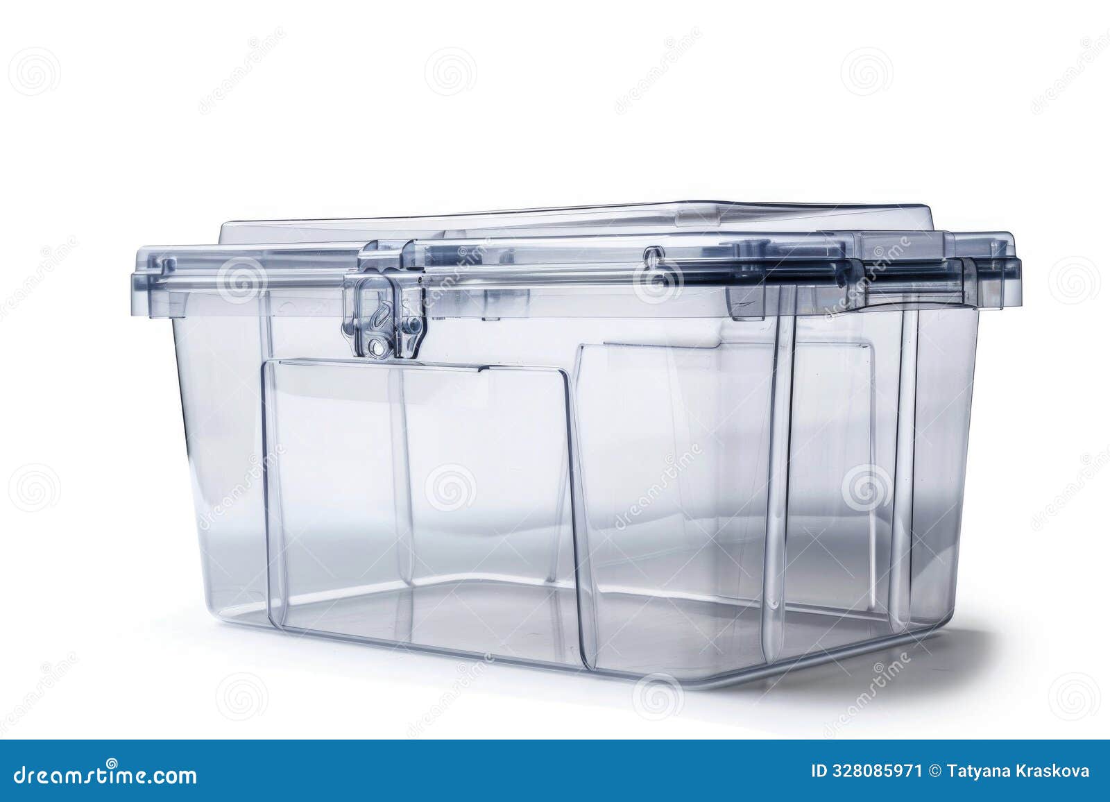 Clear Plastic Storage Container on a White Background Stock Image ...
