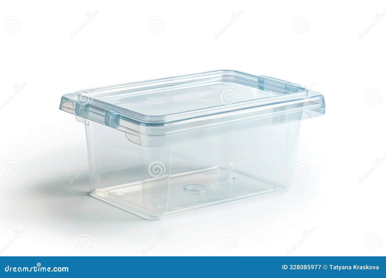 Clear Plastic Storage Container on a White Background Stock Image ...