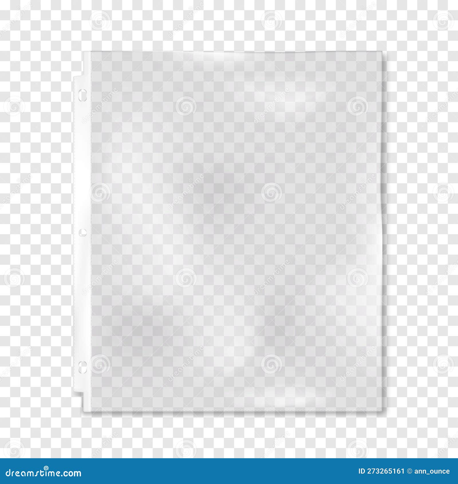 Hole Punched Clear Plastic File Jackets With Blank White Paper Sheets ...