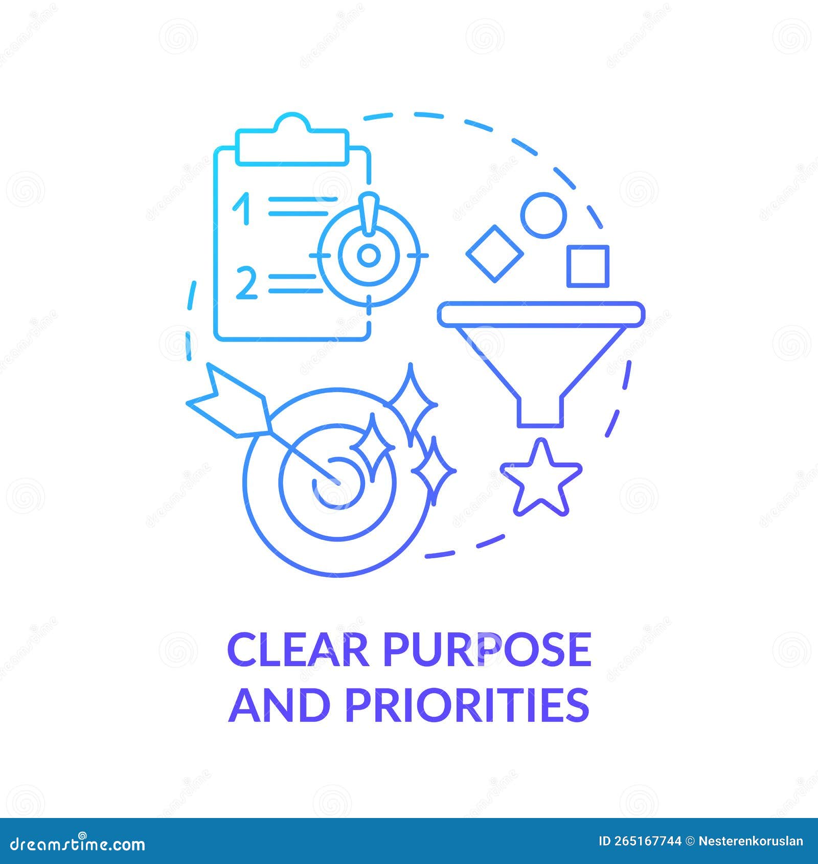 Clear Purpose and Priorities Blue Gradient Concept Icon Stock ...