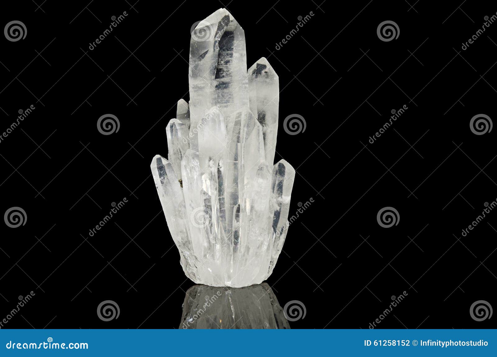 Clear Quartz Cluster stock photo. Image of isolated, decoration - 61258152