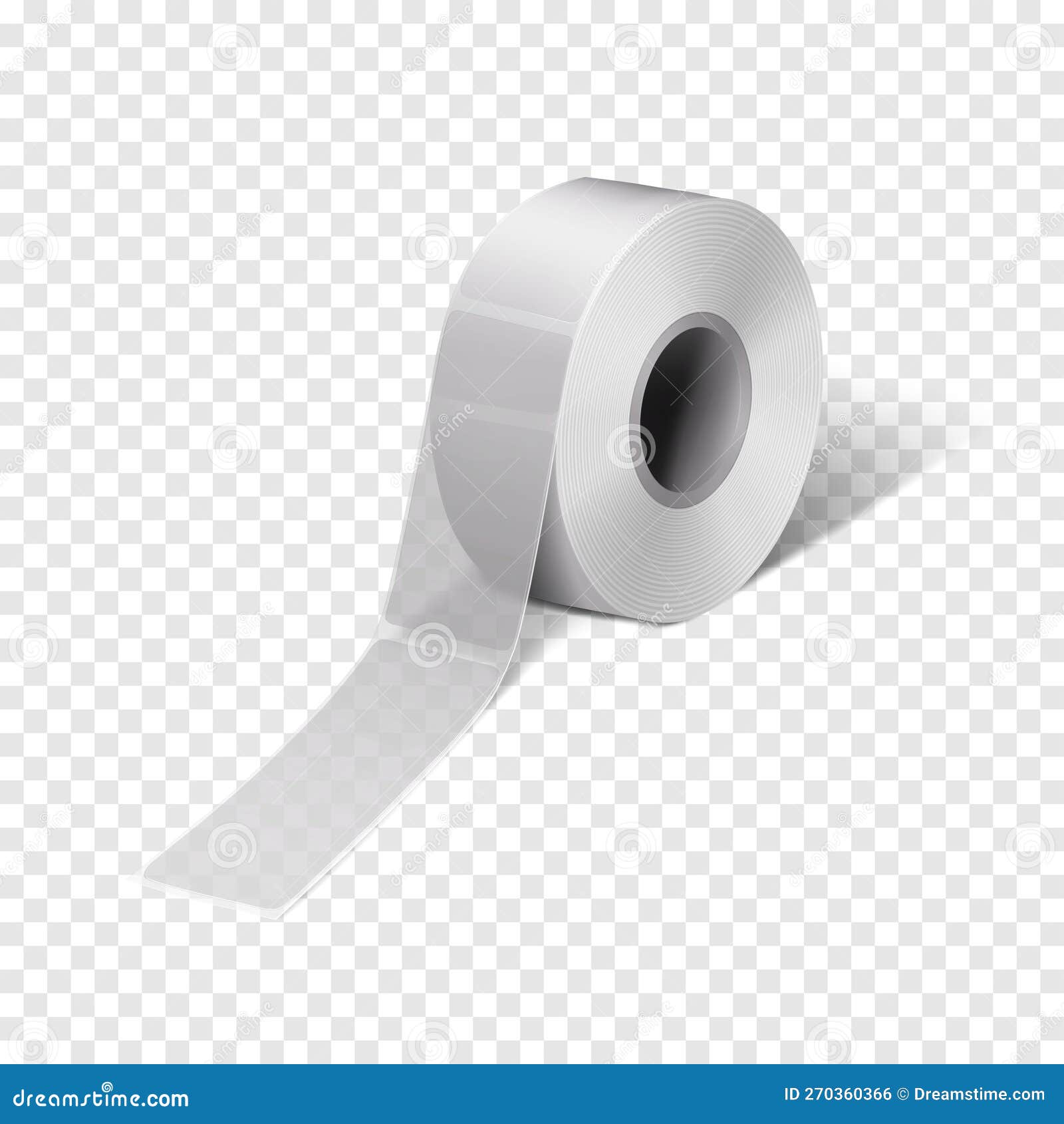 Clear Rectangular Label Sticker Roll on Transparent Background Vector ...