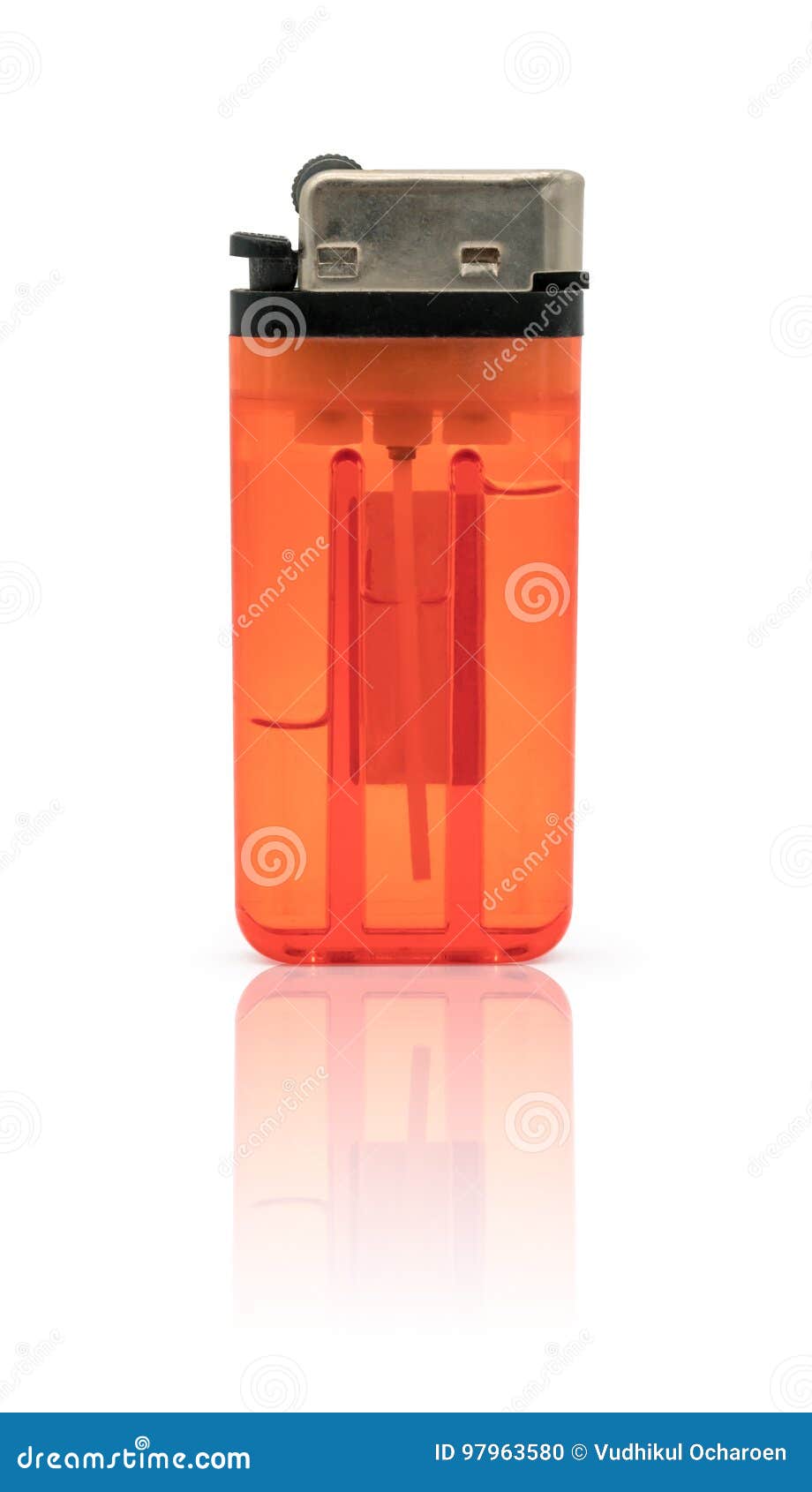 Clear Red Plastic Gas Lighter Isolated on White Stock Photo - Image of ...